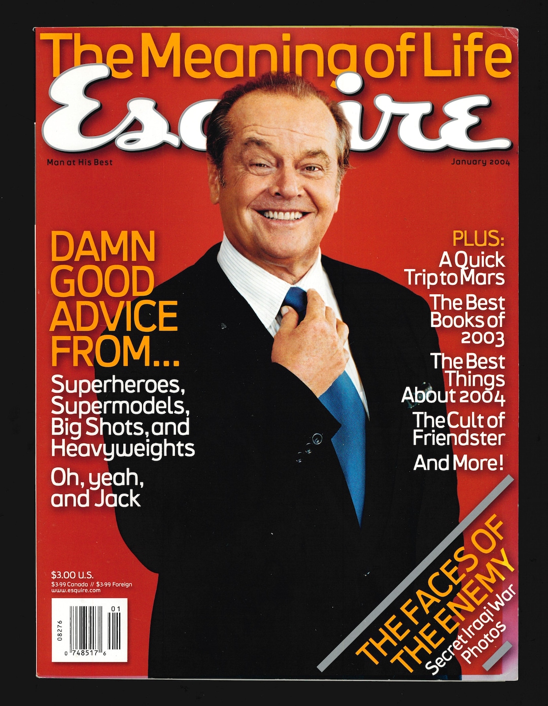Esquire Magazine Jan 2004 Cover: Jack Nicholson on the Meaning of Life ...