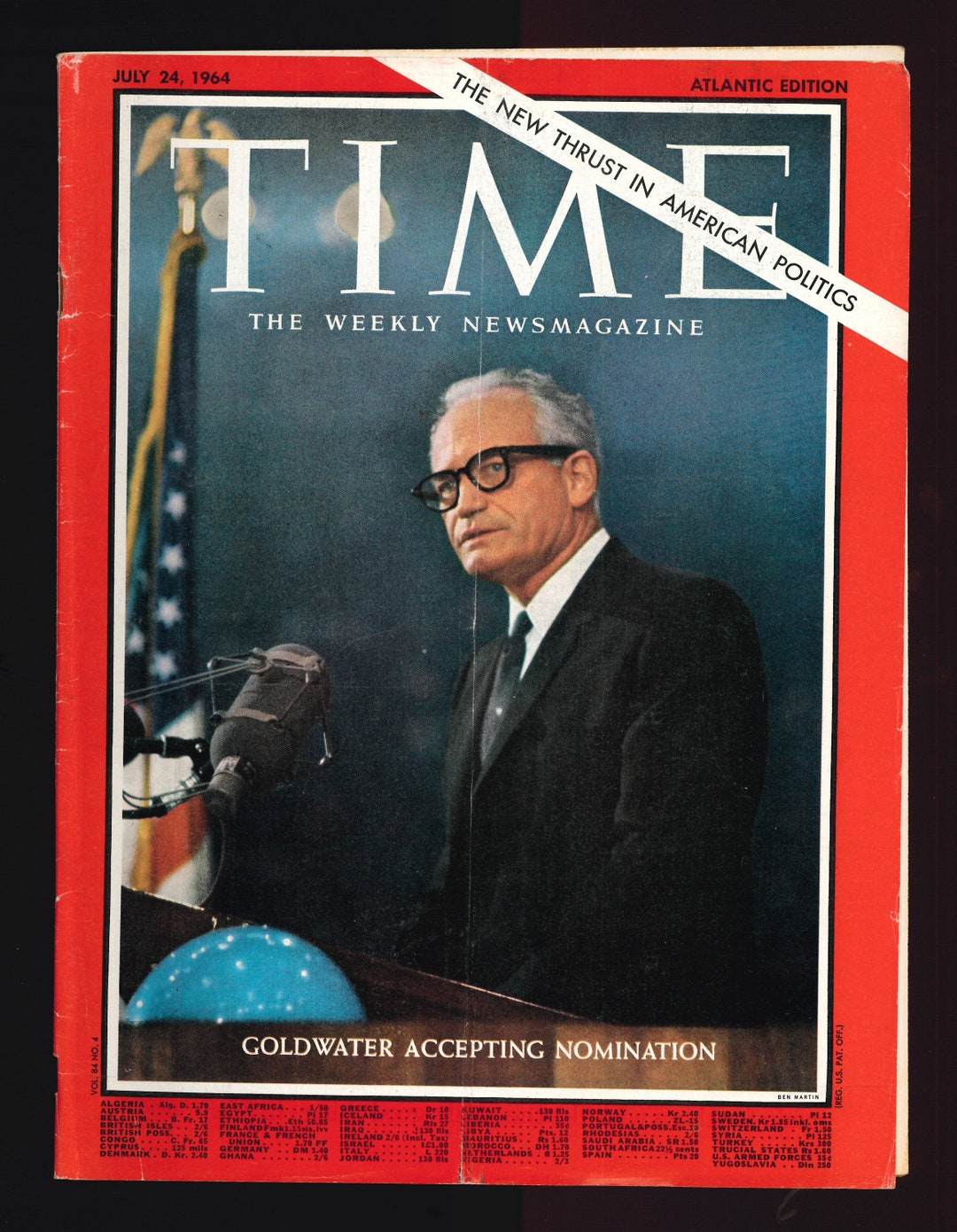 Time Atlantic Edition July 24 1964 Goldwater 60th - Etsy