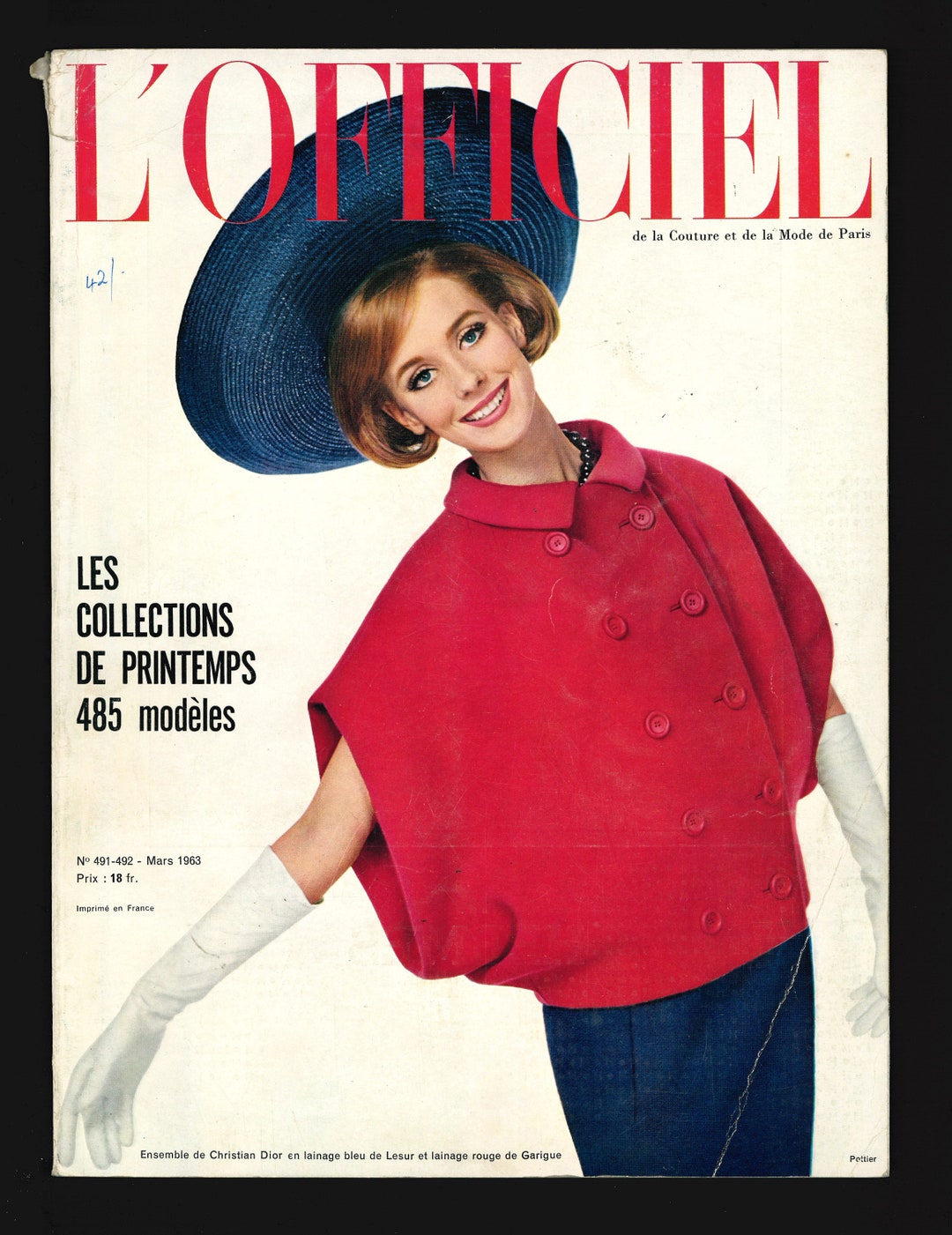 L'officiel Magazine No.491-492 March 1963 Spring Collection - Etsy