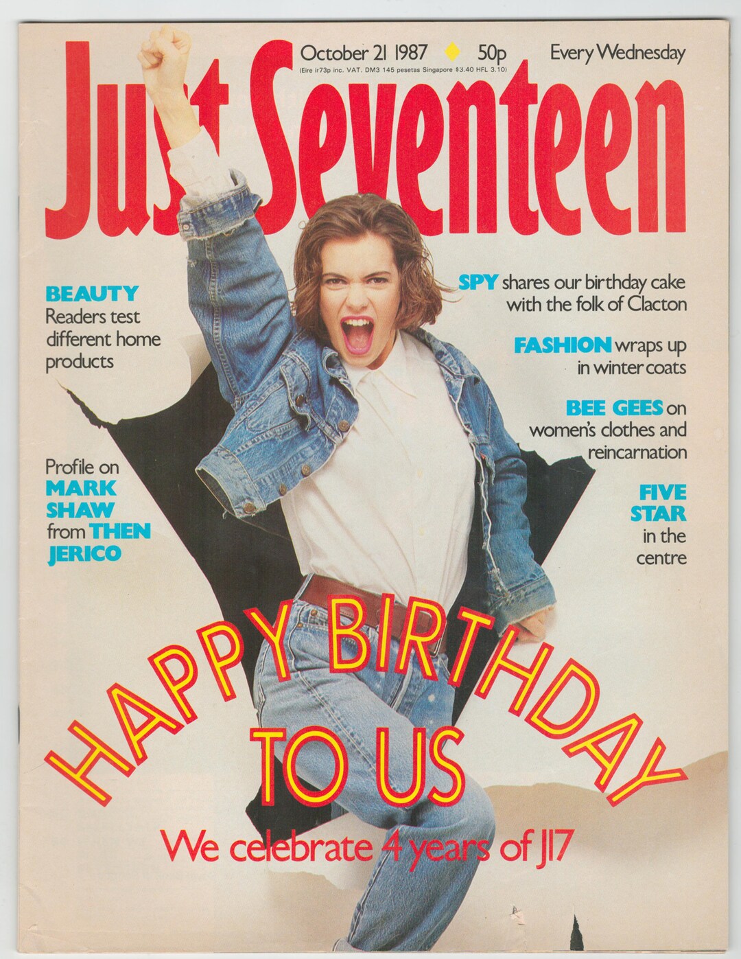 Just Seventeen Oct 21 1987 British Original Vintage Fortnightly ...