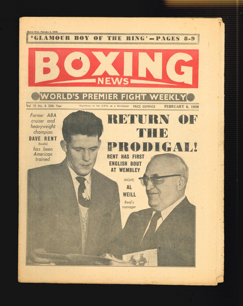 Boxing News Jan - March 1959 Vintage Original Magazine - Etsy