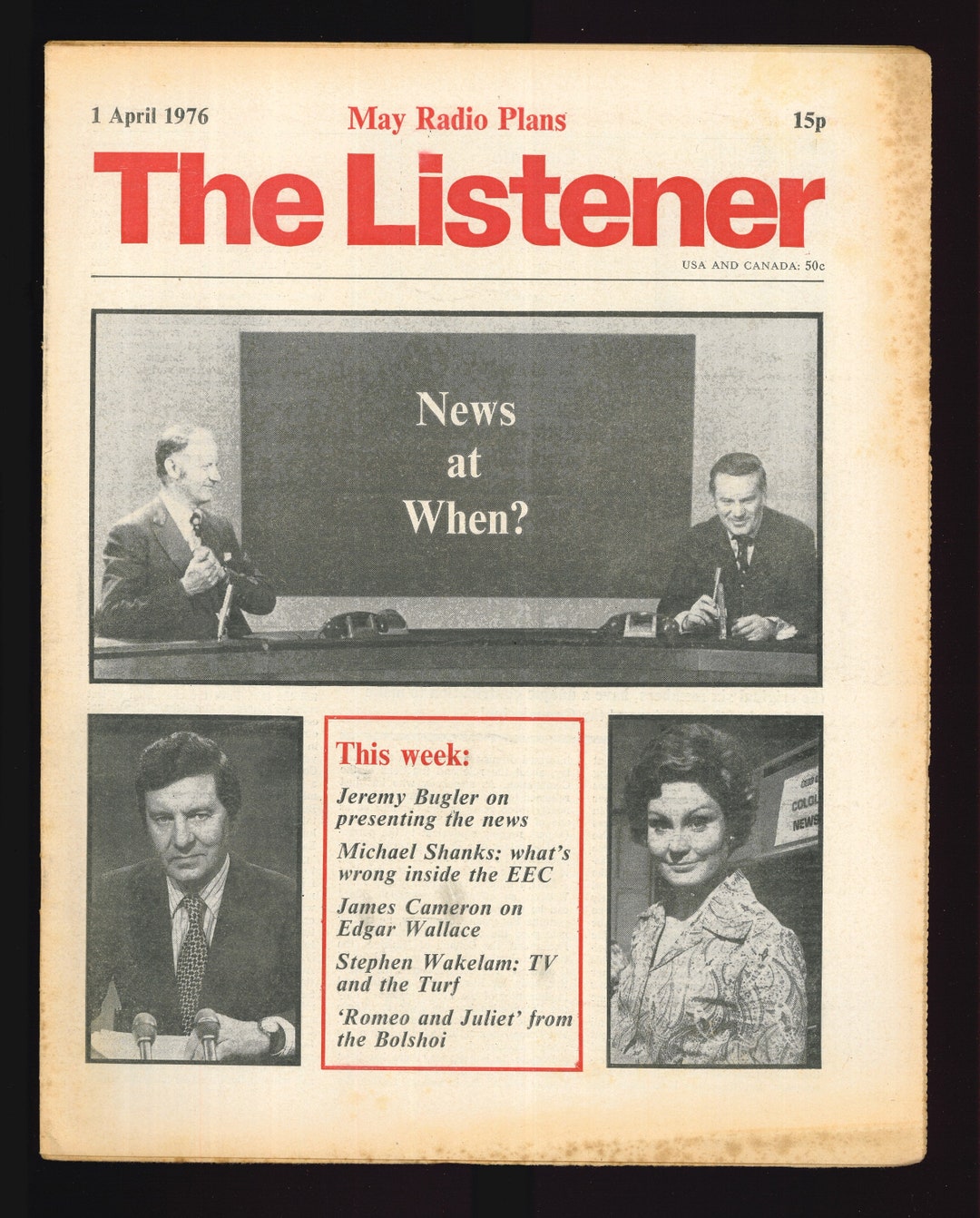 THE LISTENER April-june 1976 Back Issues Original Vintage Magazine. - Etsy