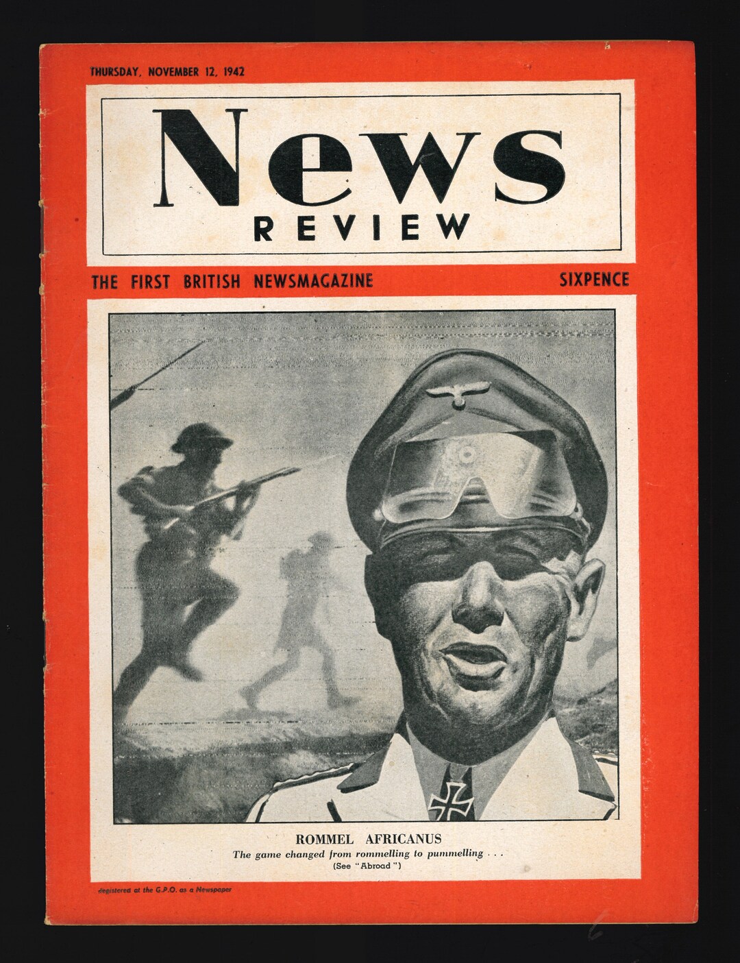 NEWS REVIEW NOV 12 1942 Original Vintage Magazine the First British ...