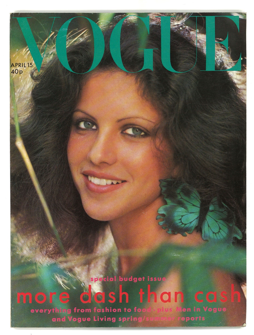 Vogue UK April 15 1975 British Original Vintage Fashion Clio Goldsmith ...