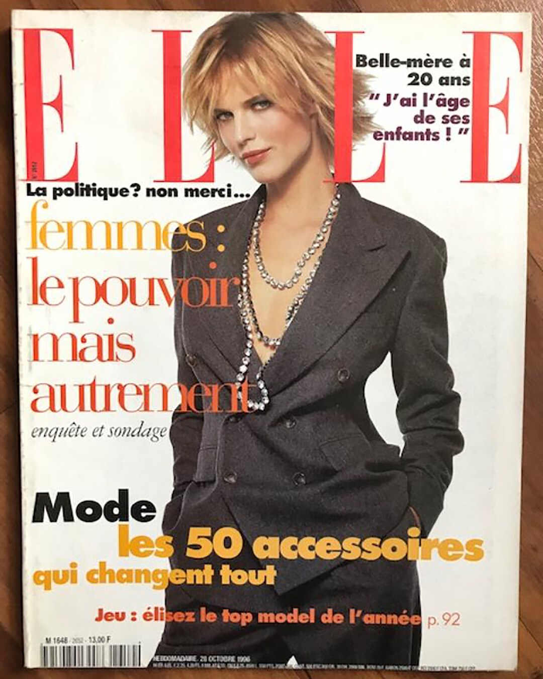 Elle no 2652 28 de octubre 1996 París francés Extranjero Original Vintage Revista de moda Regalo ...