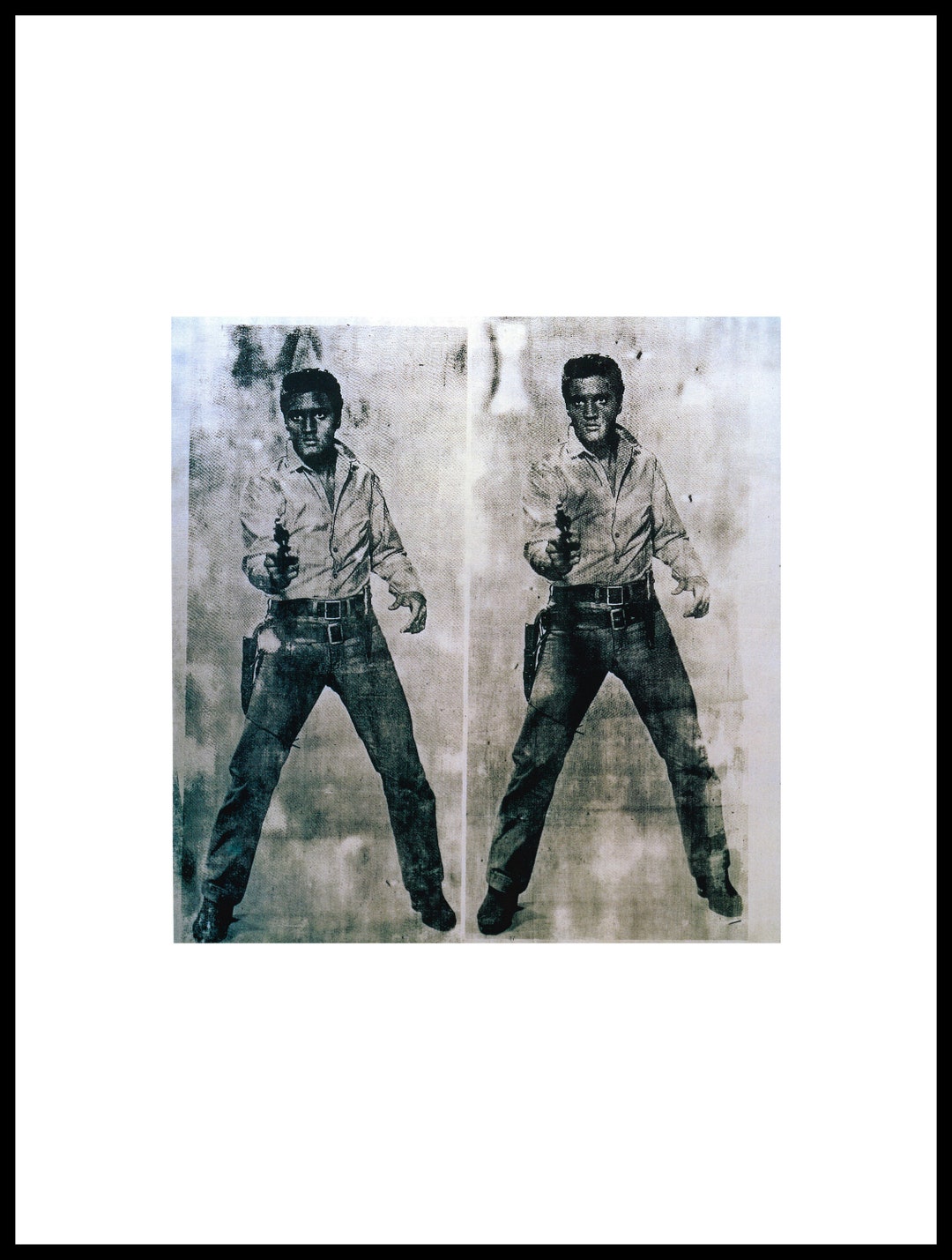 Double Elvis by Andy Warhol Original Tear Sheet Window Mounted Ready ...