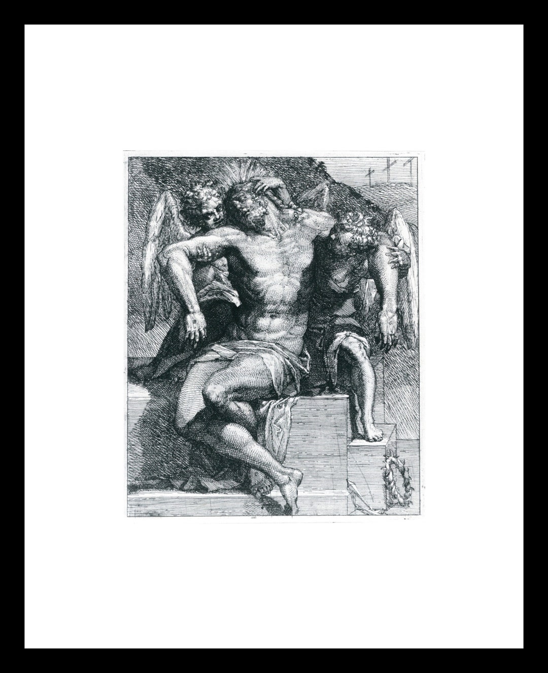Lorenzo Sabatini the Body of Christ Supported by Two Angels Original ...