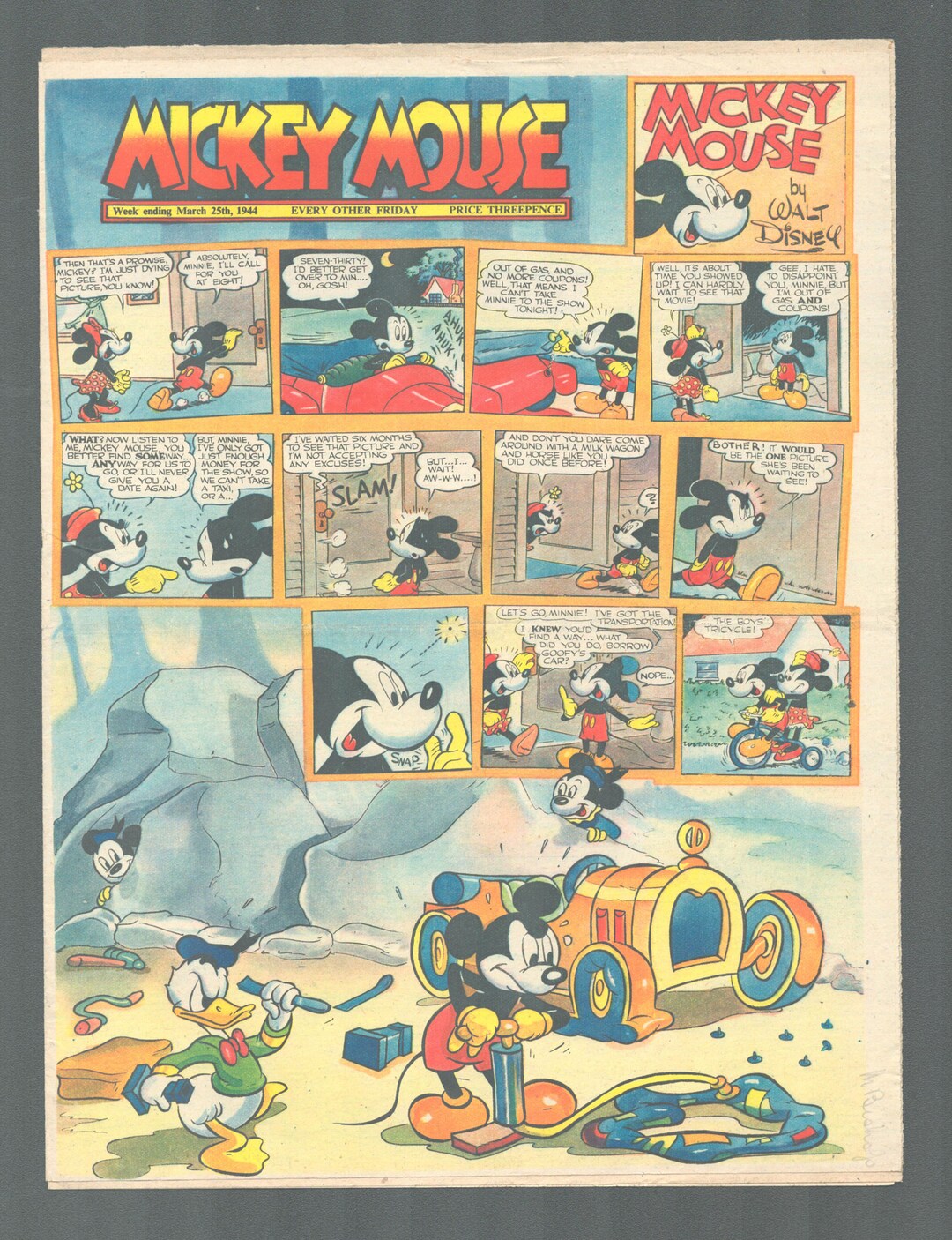 Mickey Mouse March 25 1944 UK Comic DISNEY - Etsy Australia