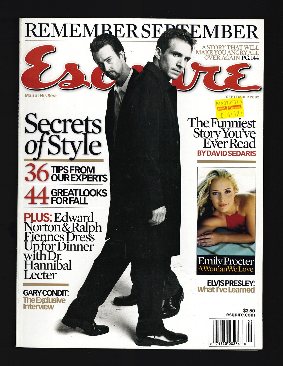 Esquire Magazine US Sept 2002 Cover:edward Norton - Etsy