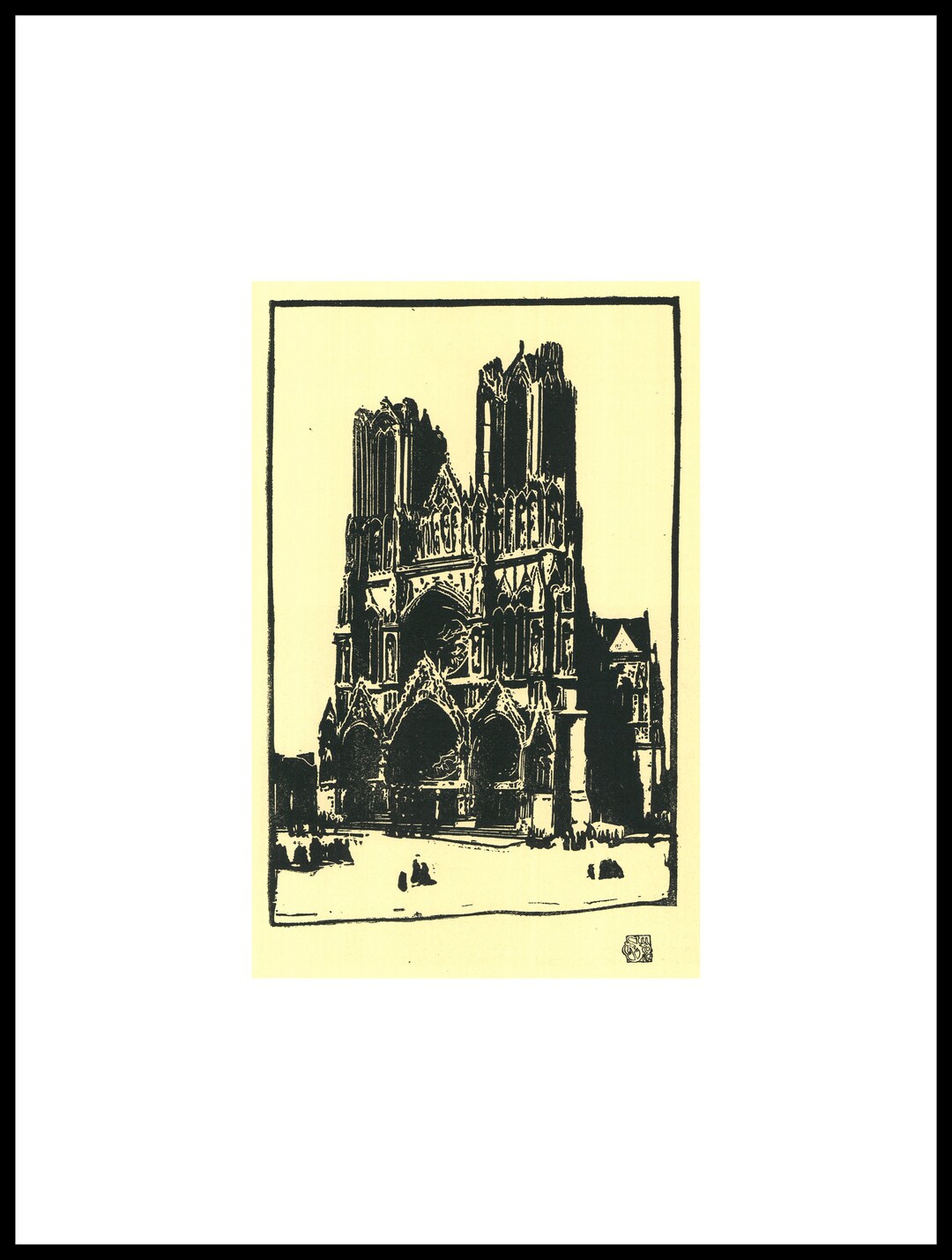 Rheims Cathedral by Allan D Mainds Original Tear Sheet Window Mounted ...