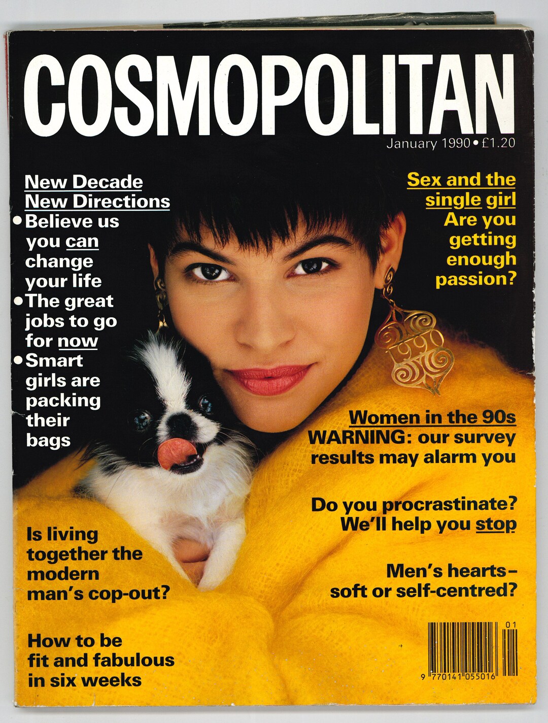 Cosmopolitan UK Jan 1990 Original Vintage Fashion Magazine Cover ...
