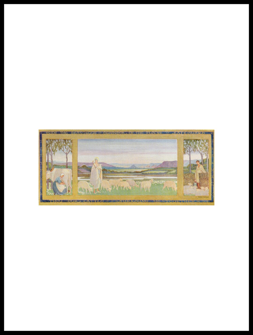Triptych in Tempera, Jessie Bayes Original Tear Sheet Window Mounted ...
