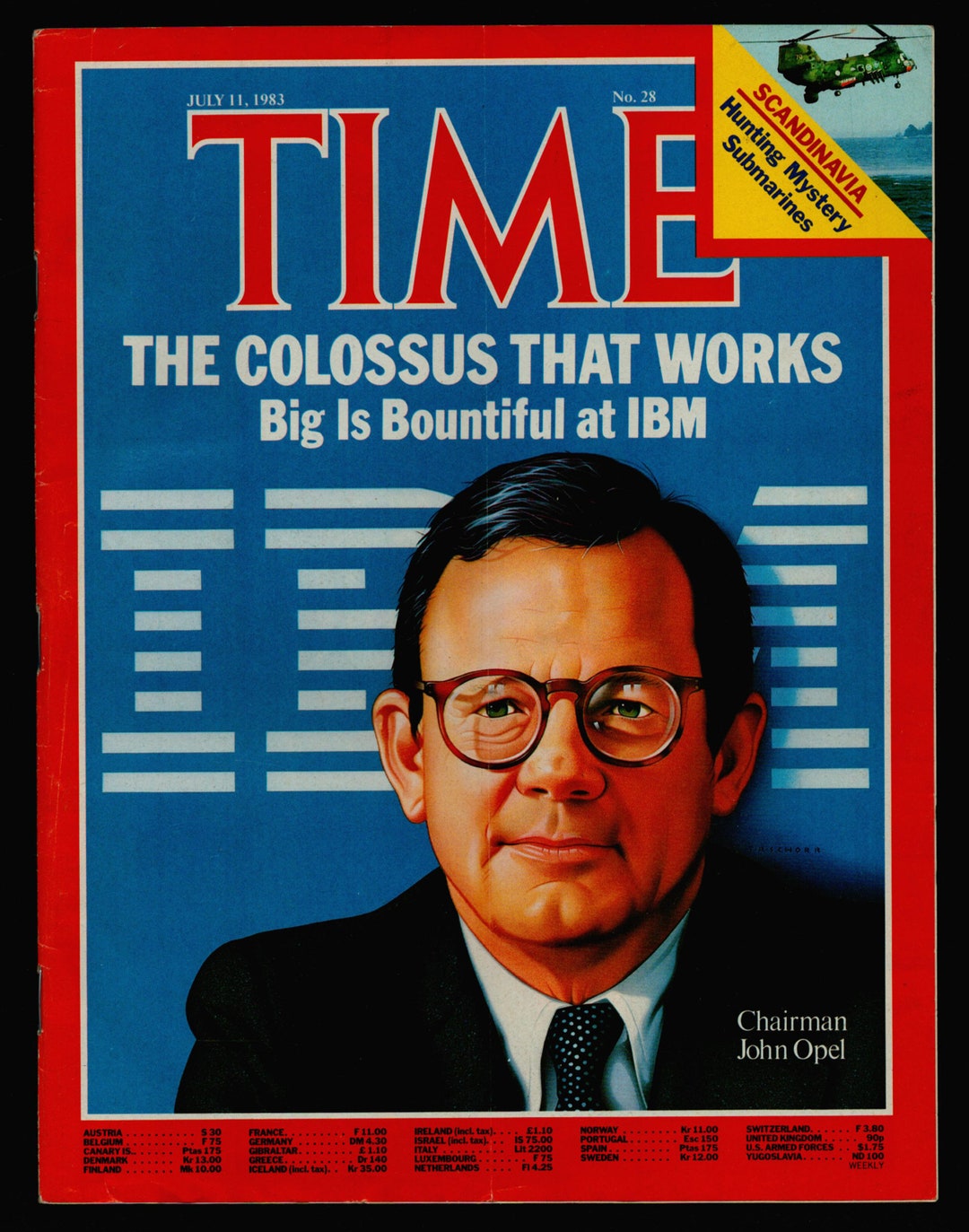 Time Magazine July 11 1983 Chairman John Opel - Etsy