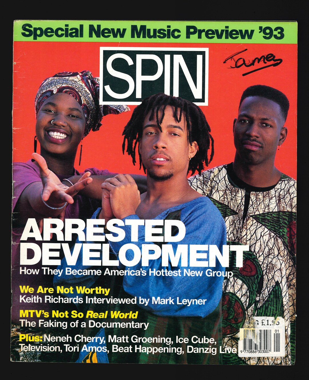 Spin Jan 1993 Music Magazine ARRESTED DEVELOPMENT - Etsy