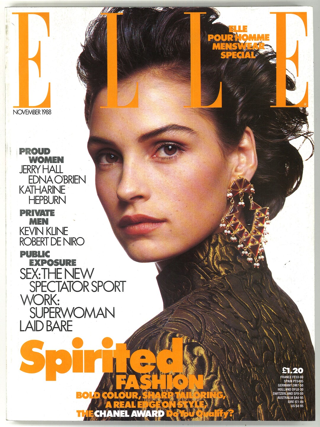 Elle UK Edition Nov 1988 British Original Vintage Fashion Magazine Gift ...