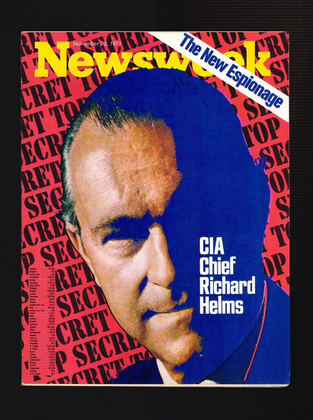 Newsweek Nov 22 1971 Original Vintage Magazine CIA Chief Richard Helms ...