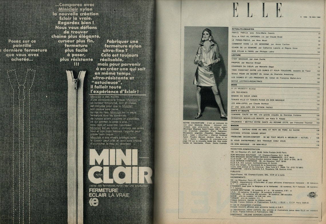 Elle May 26 1966 No 1066 French Original Vintage Fashion Magazine ...
