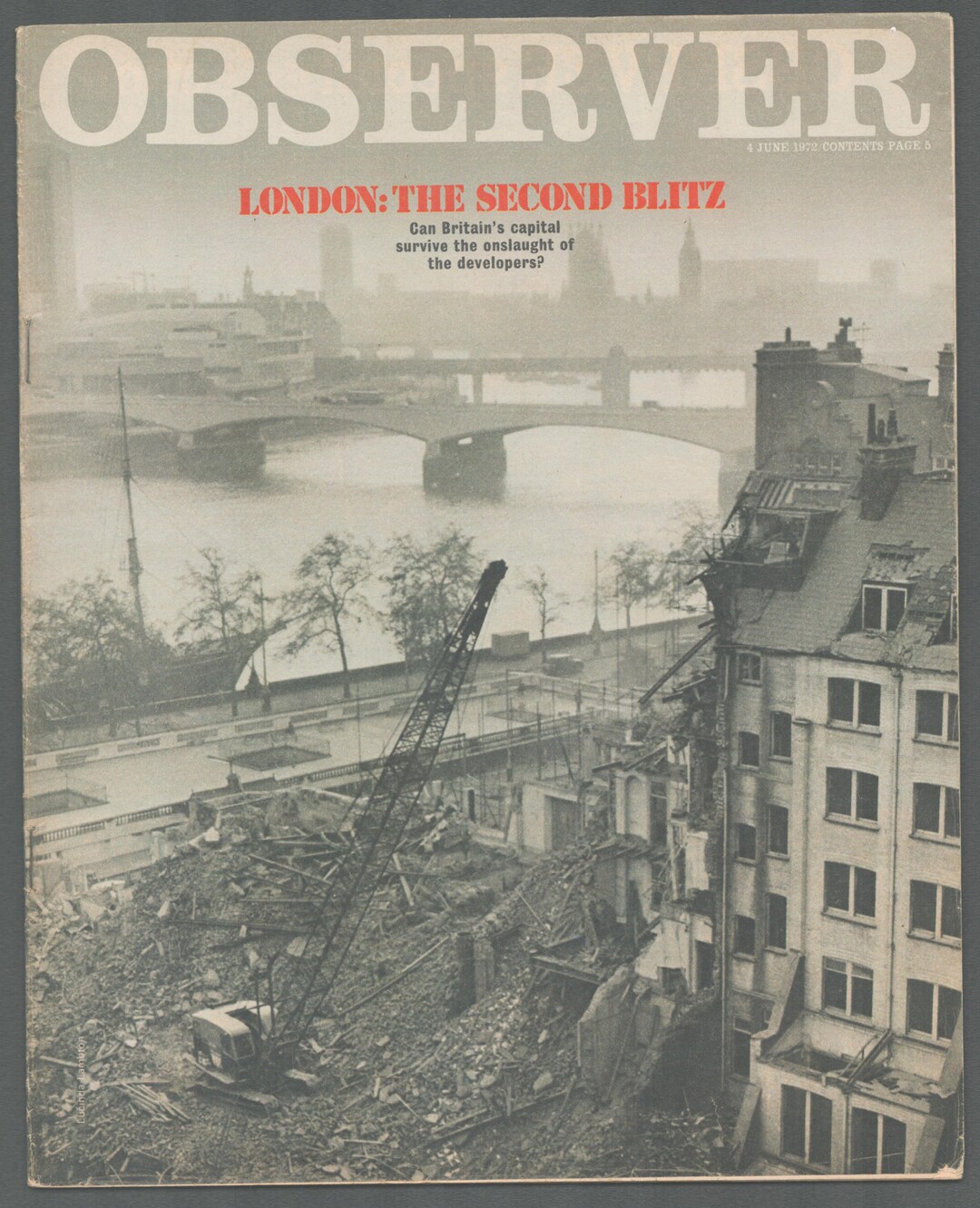 Observer June 4 1972 Magazine Birthday Gift London Second Blitz - Etsy