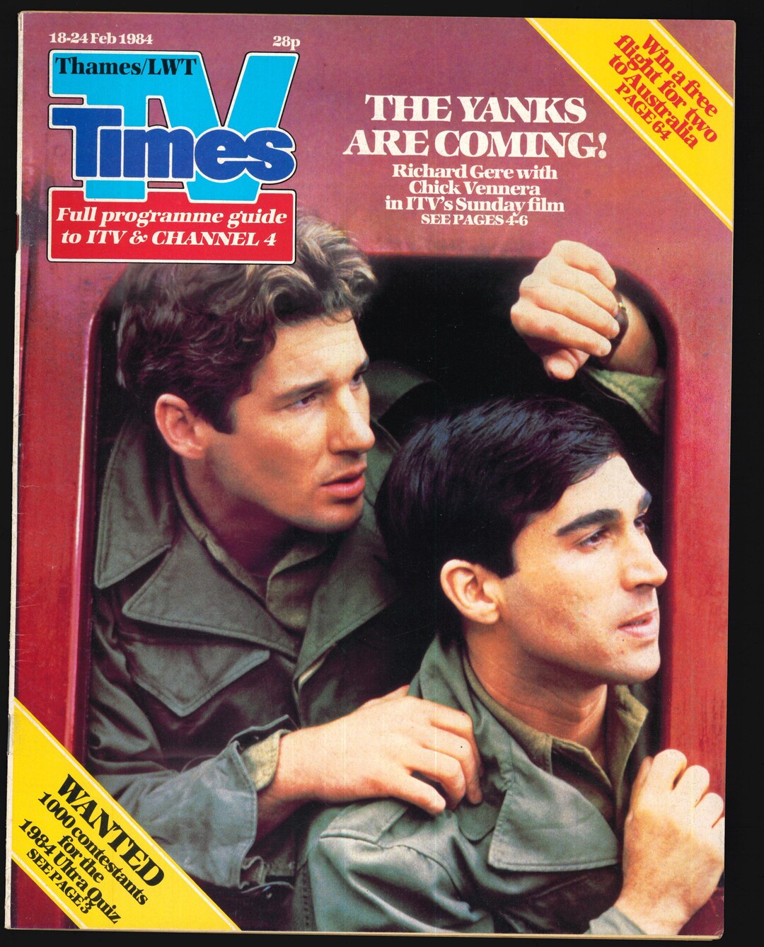 TV Times Feb 18-24 1984 Thames Original Vintage Magazine Richard Gere ...
