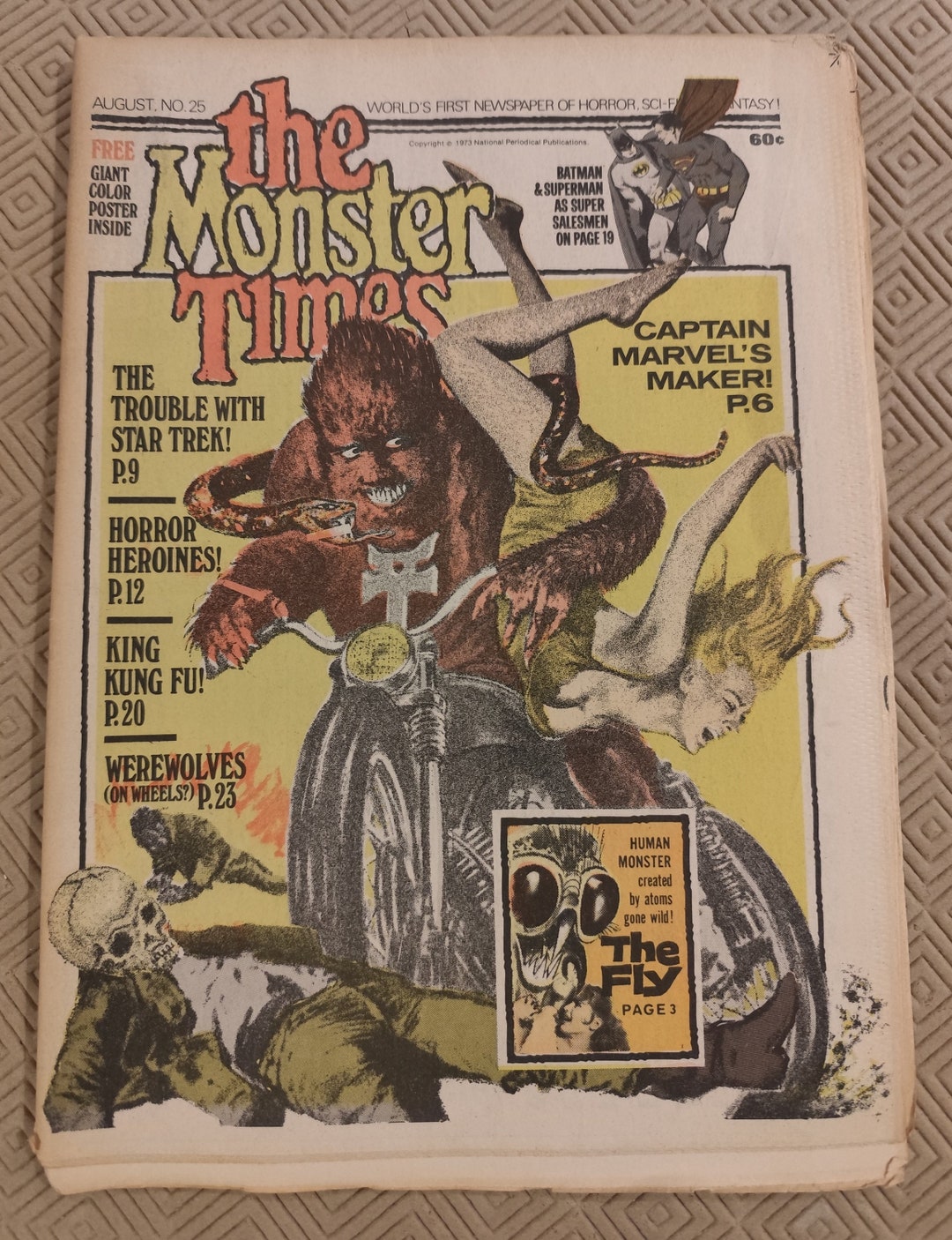 Monster Times Magazine Newspaper Vol. 1 Issue 25 Aug 1973 Werewolves - Etsy
