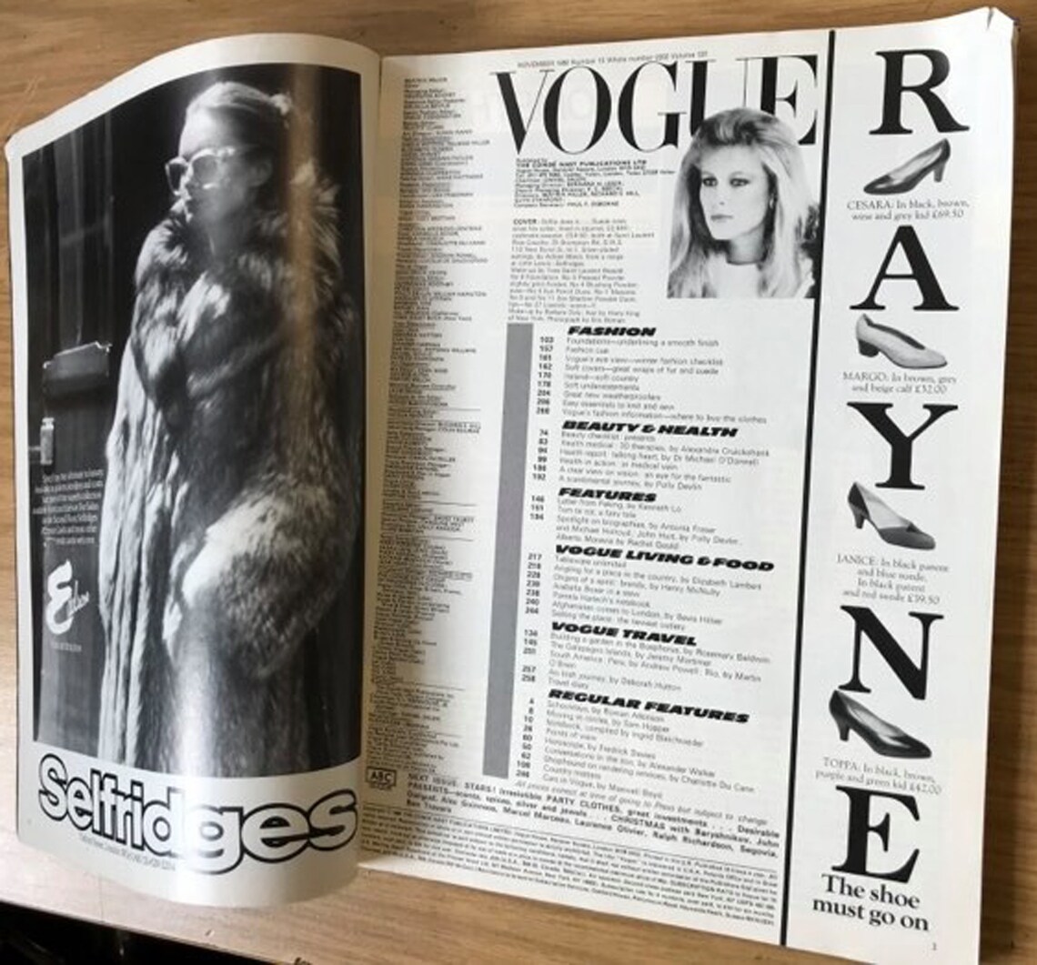 Vogue UK November 1980 British Original Vintage Fashion - Etsy