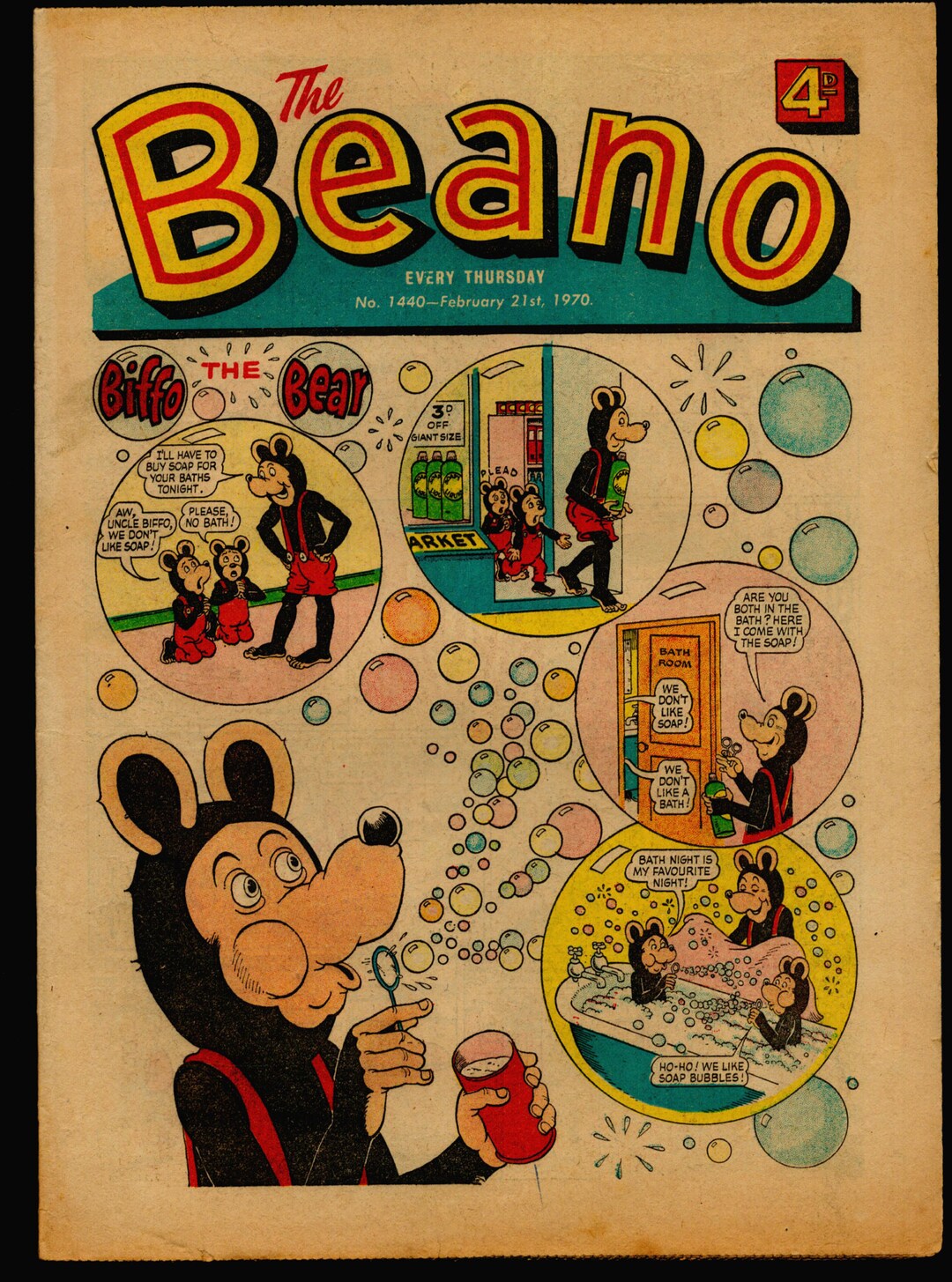 Beano No 1440 Feb 21 1970 UK Original British Vintage Comics Magazine ...