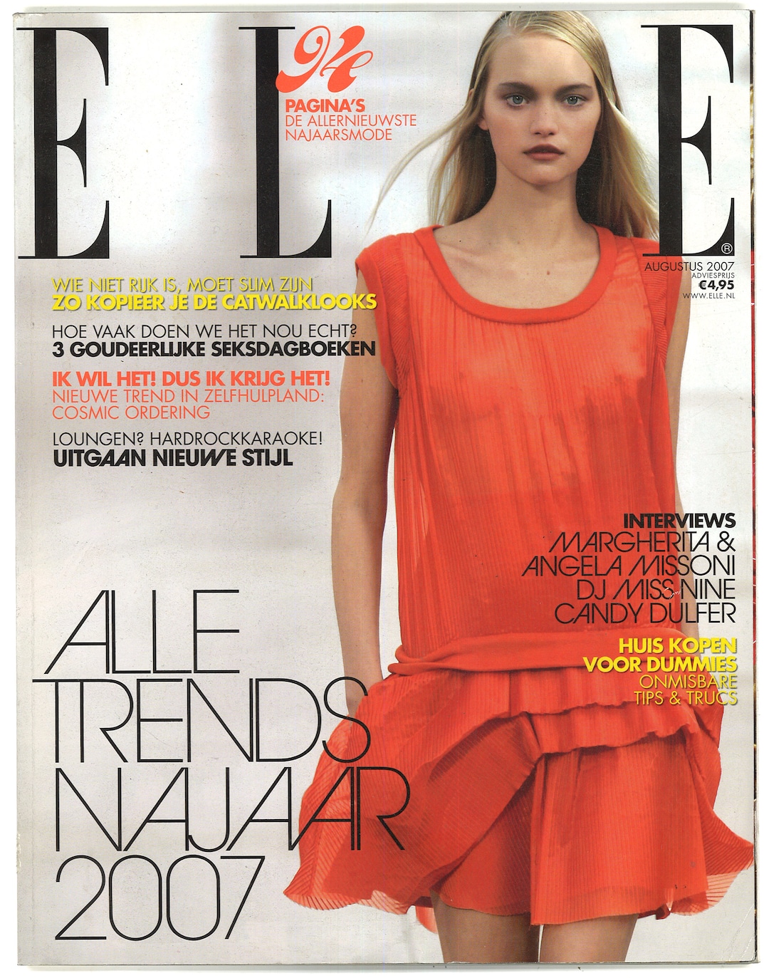 Elle August 2007 Dutch Foreign Original Fashion Magazine Gift Present ...