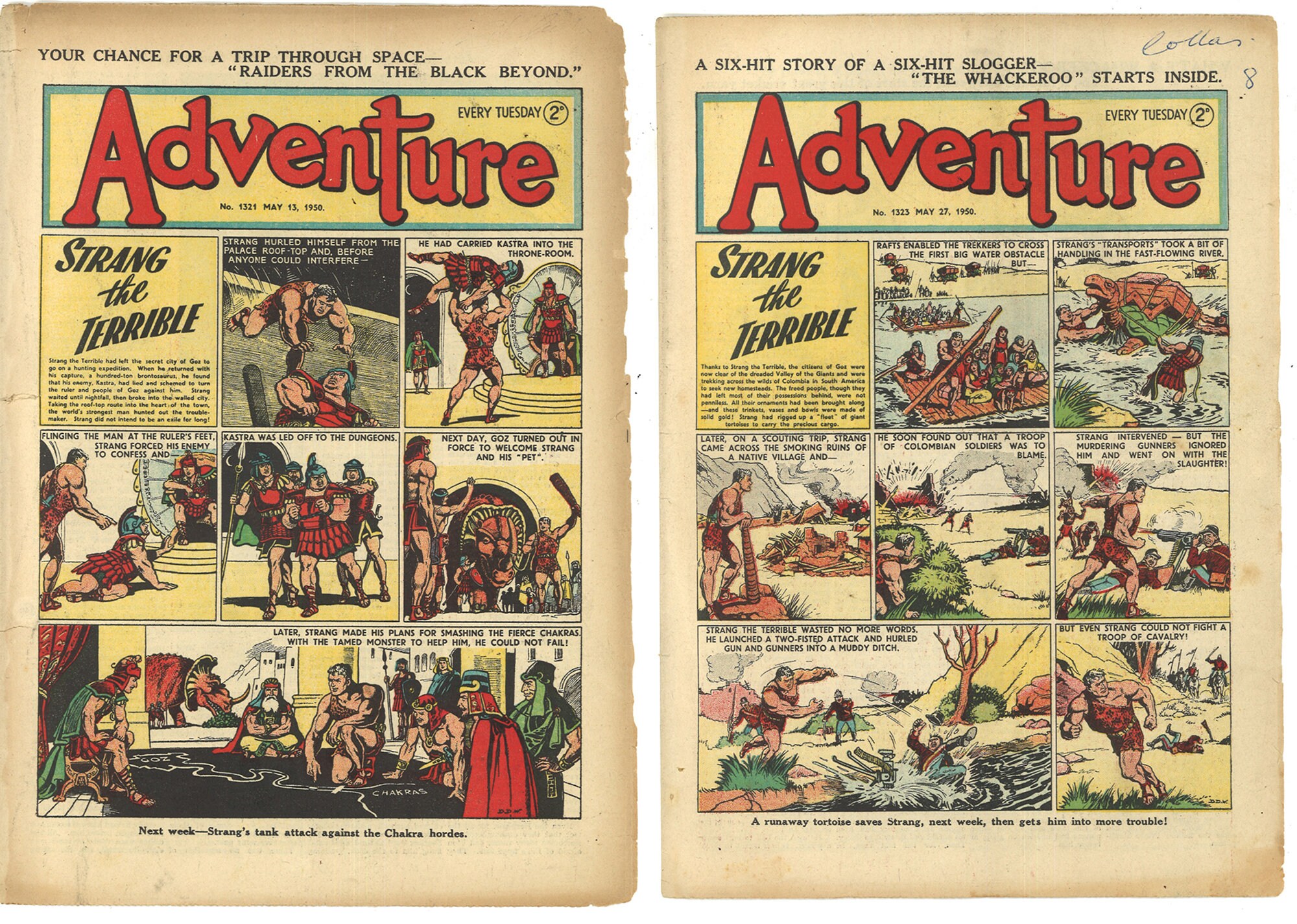 Adventure British Weekly Boys Comics Lot x14 copies 1950 Gift | Etsy