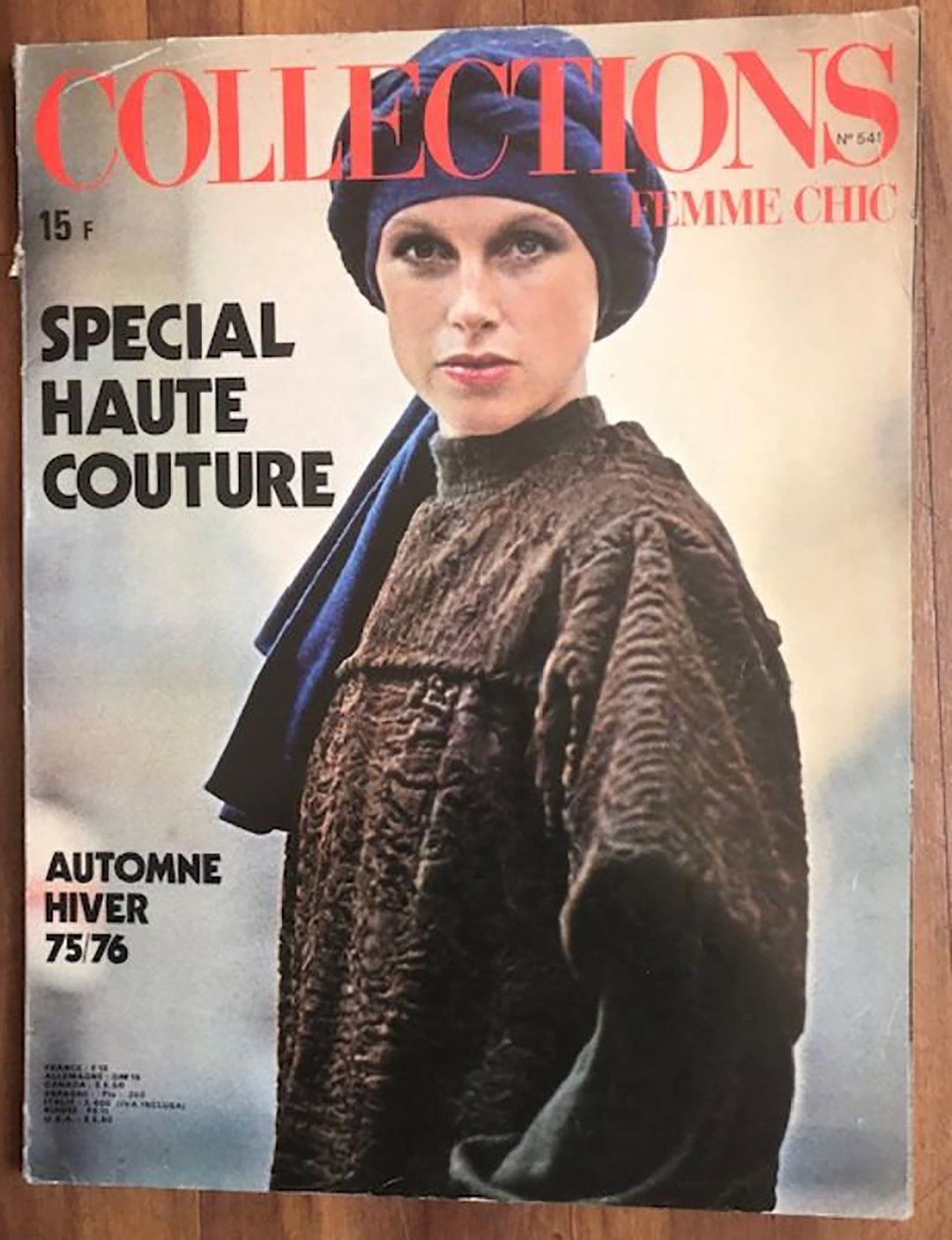 Colecciones Revista n° 541 1975 1976 Otoño París Francia Francés Extranjero Original Vintage ...