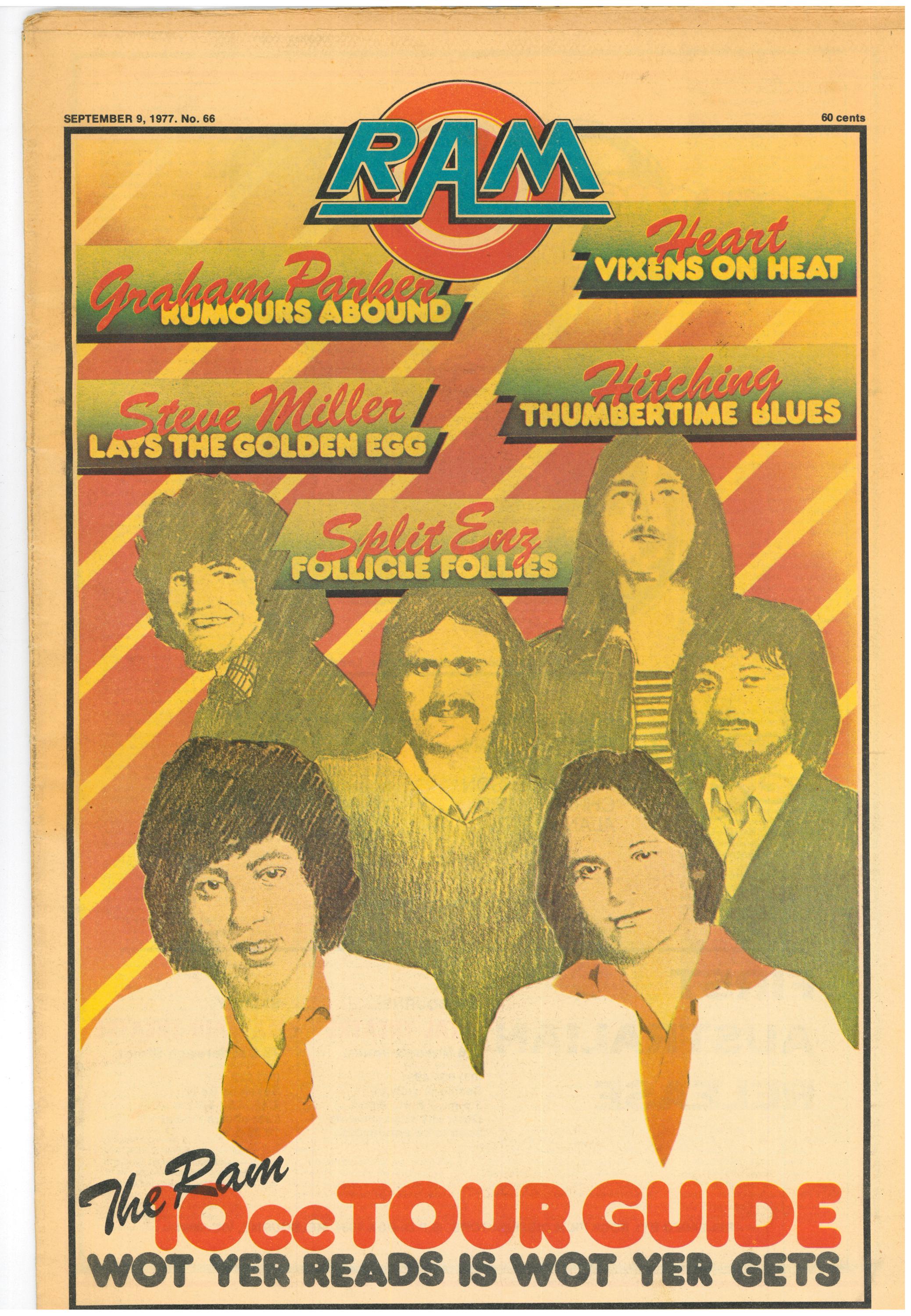 Ram Sept 9 1977 Music Magazine Graham Parker Heart Steve Miller ...