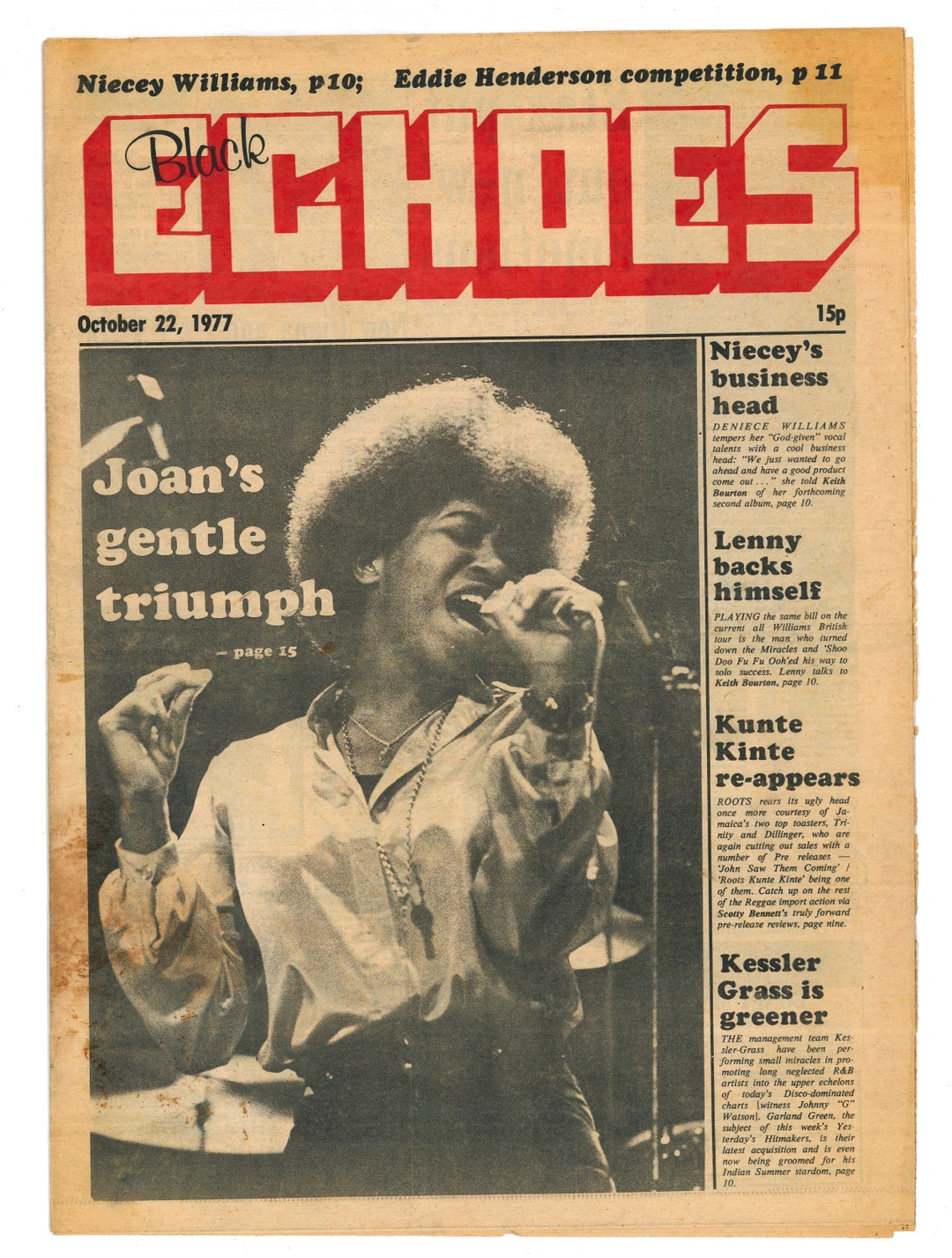 Echoes Oct 22 1977 Original Magazine / Newspaper Joan Armatrading - Etsy