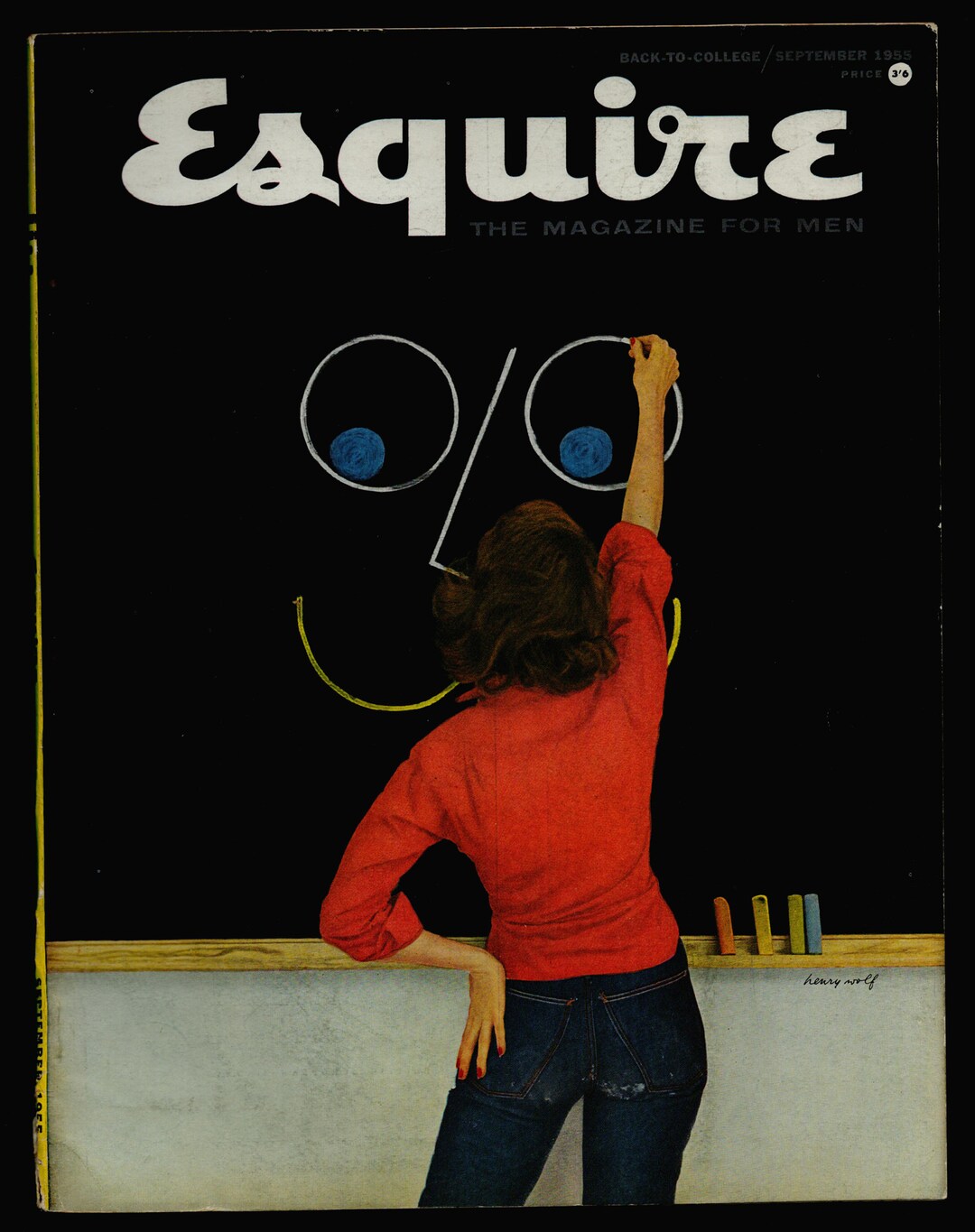 Esquire Sept 1955 Men Fashion Magazine Erwin BLUMENFELD Henry Wolf JOAN COLLINS Aldous Huxley ...