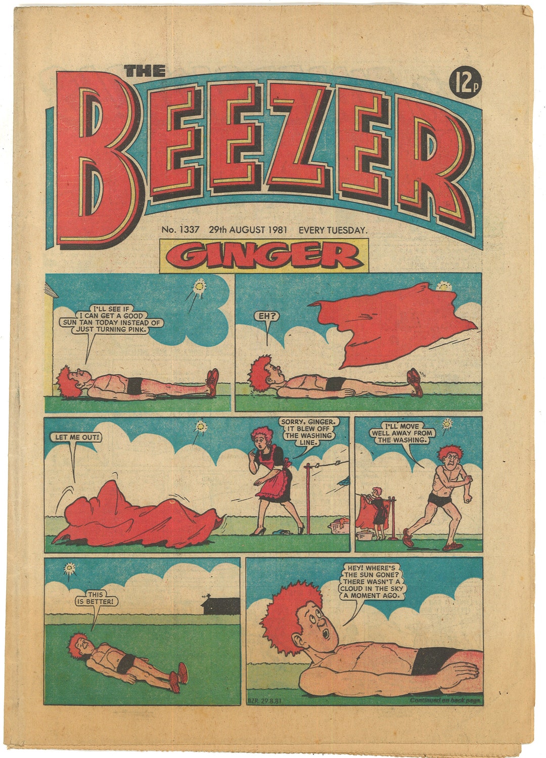 Beezer Ginger No 1337 Aug 1981 UK Original British Vintage Comics ...