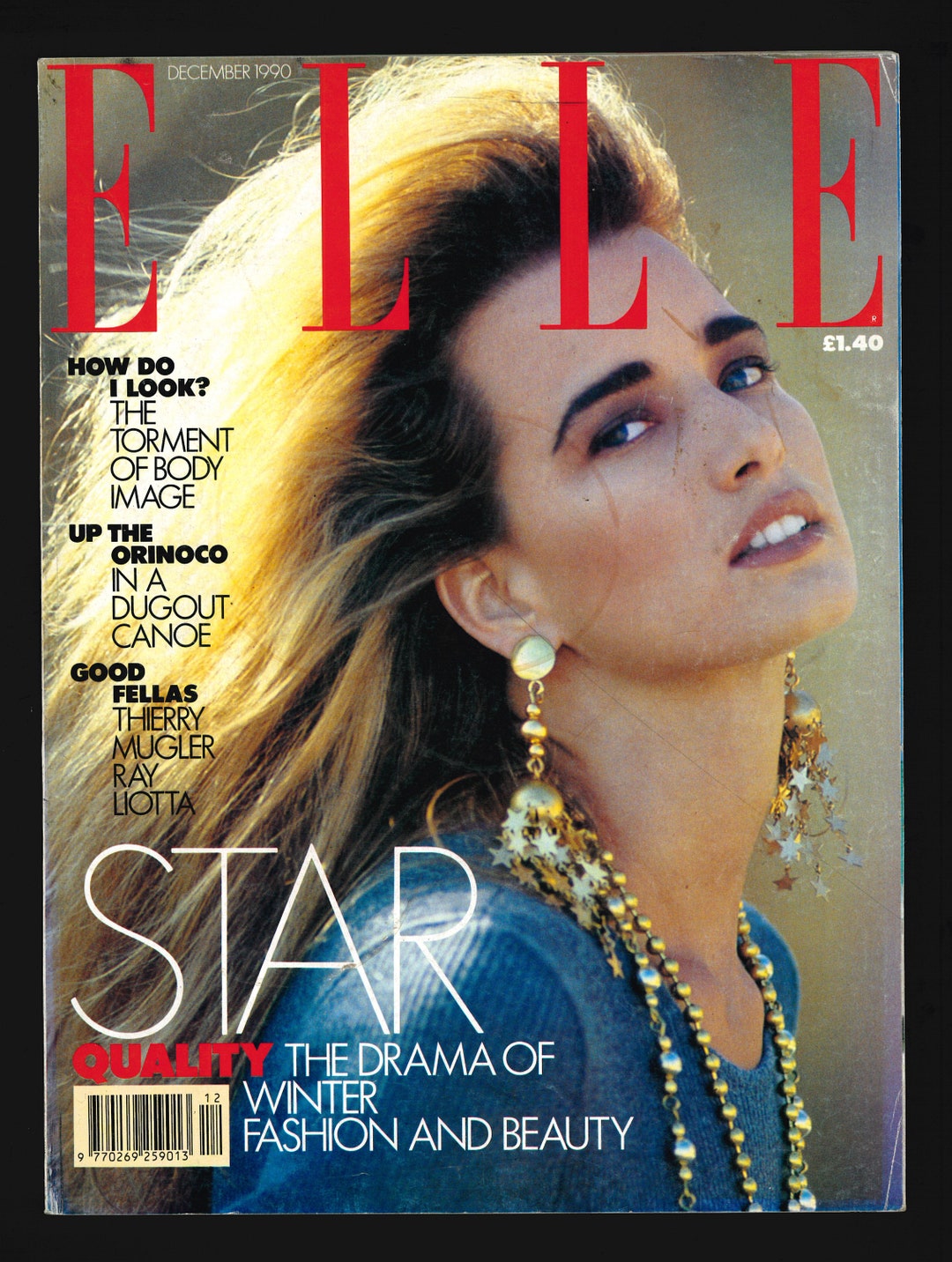 Elle UK Dec 1990 Original Vintage Glamour Fashion Magazine - Etsy