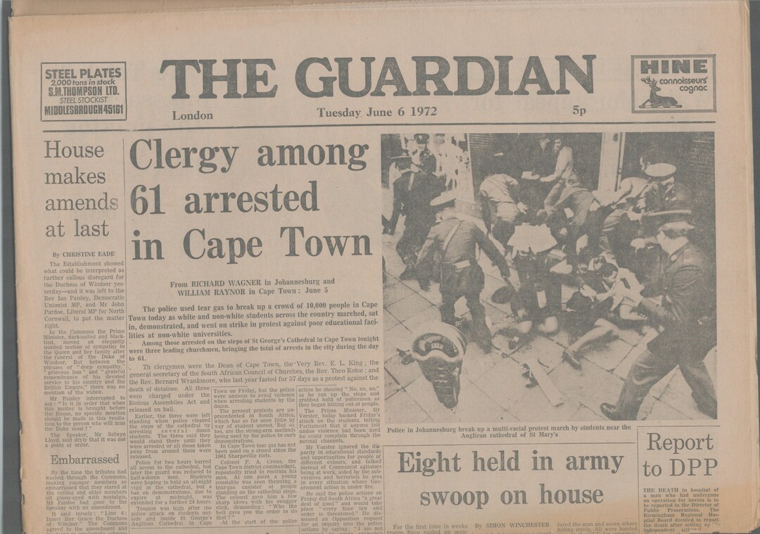 The Guardian June 6 1972 Original Vintage Rare Newspaper Birthday Gift ...