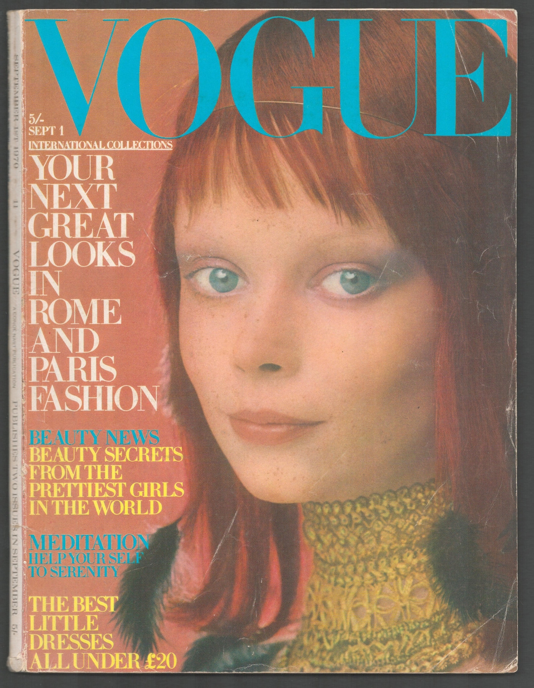 Vogue Sept 1 1970 Original Vintage Fashion Magazine Birthday Gift ...