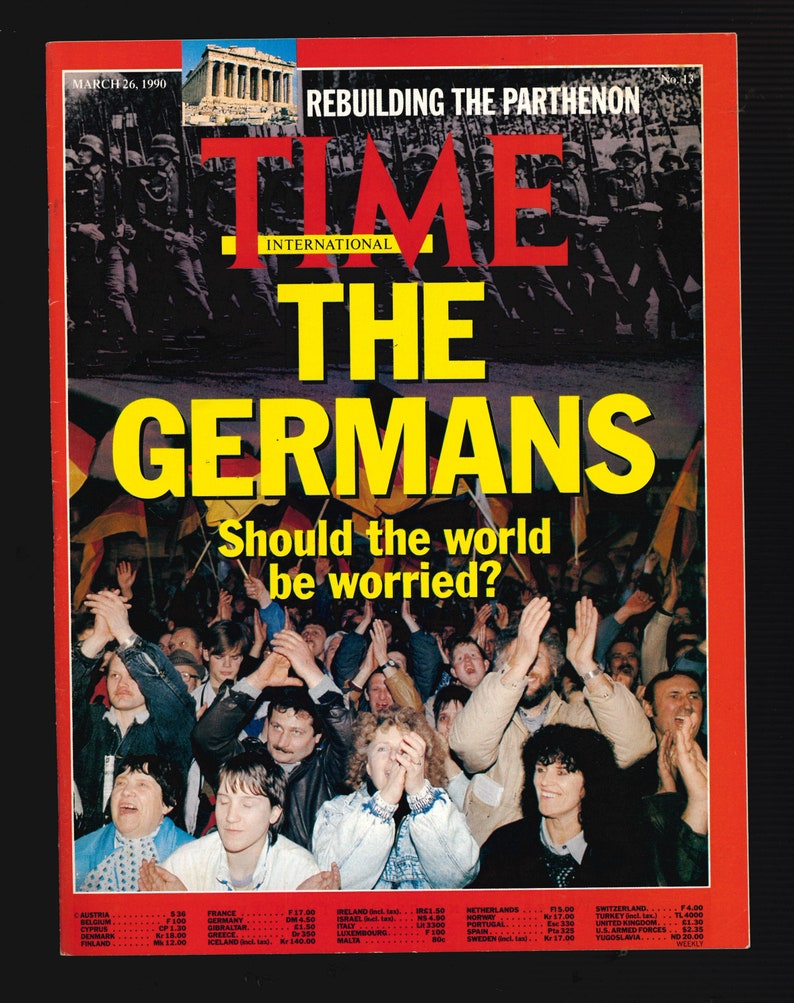 TIME EUROPE MAR 26 1990 Vintage Magazine the Germans - Etsy