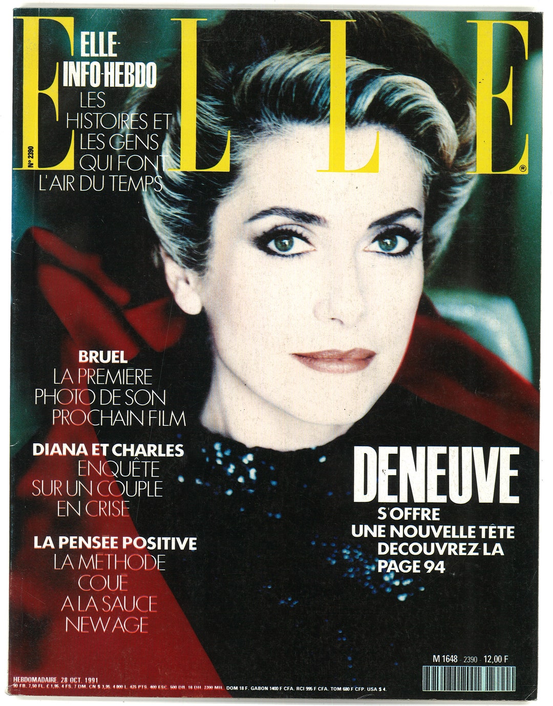 Elle no 2390 28 de octubre 1991 París francés Extranjero Original ...