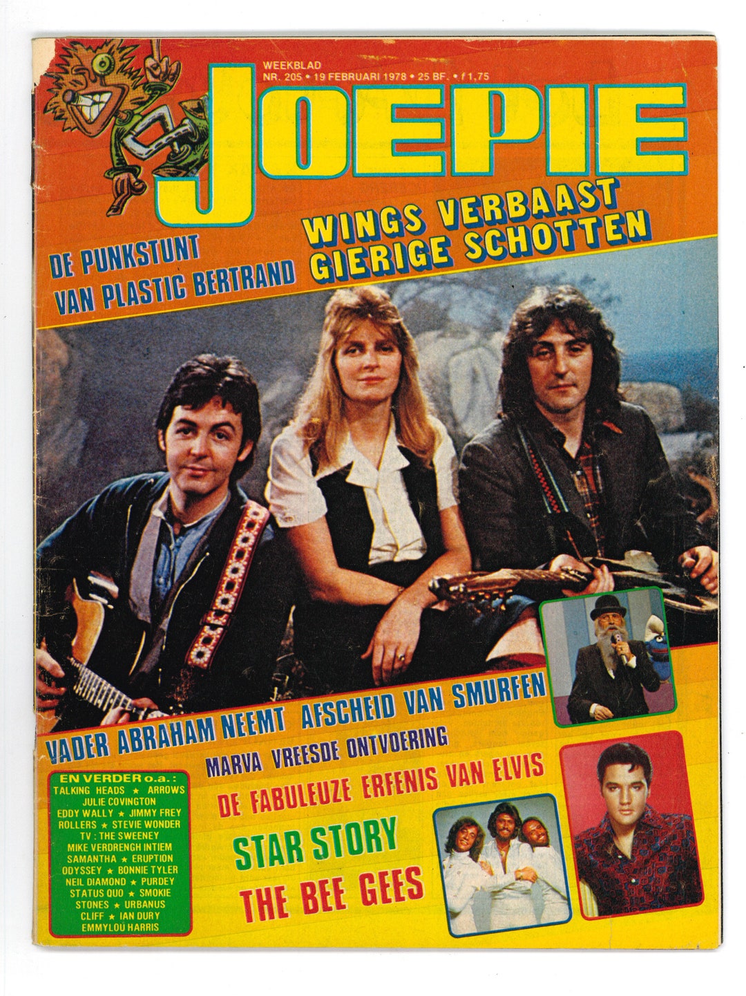Joepie No 205 Feb 19 1978 Original Music Magazine Wings Paul Mccartney Bee Gees Elvis Presley - Etsy