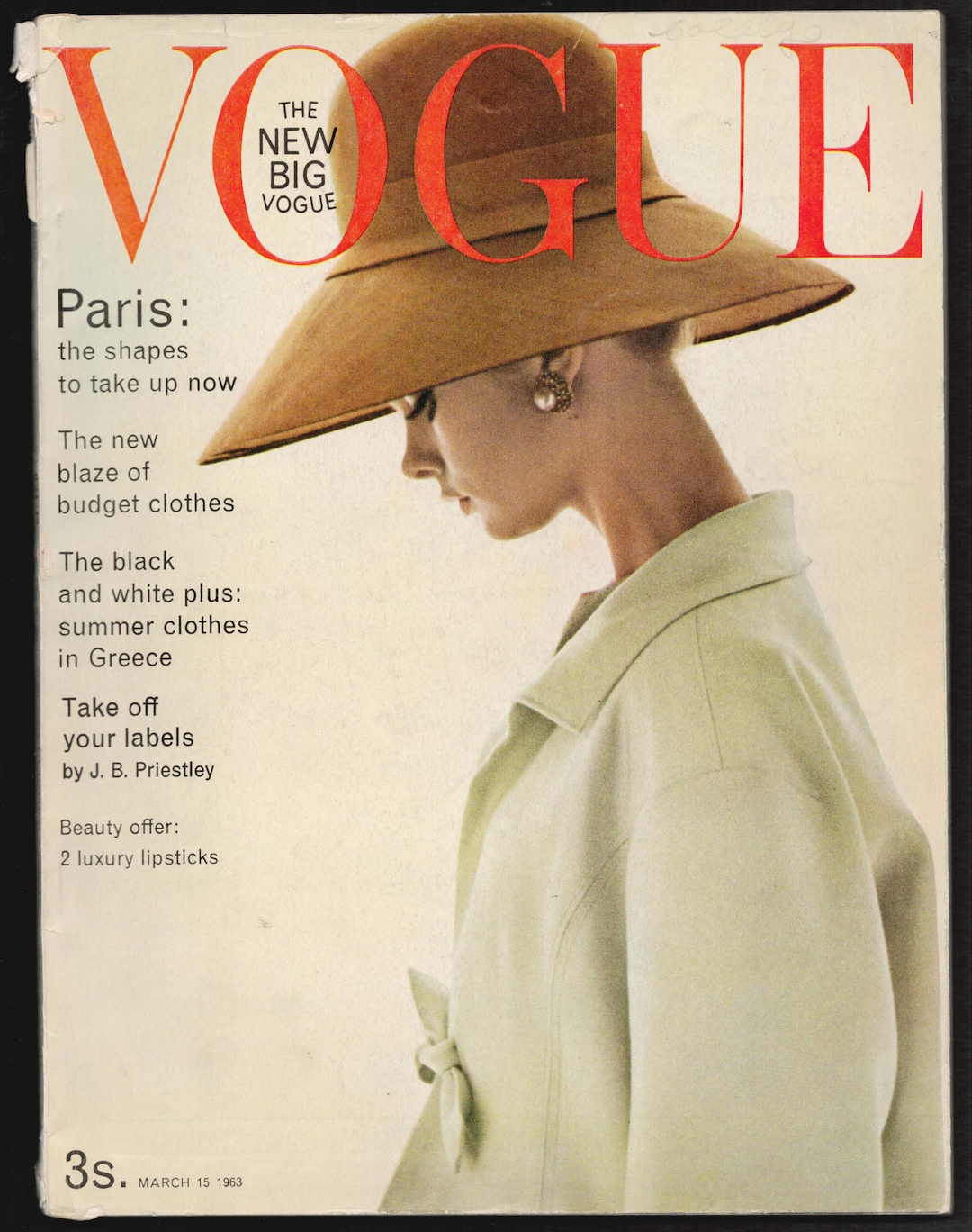 Vogue UK March 15 1963 Vintage Original Fashion Magazine Jean Shrimpton ...