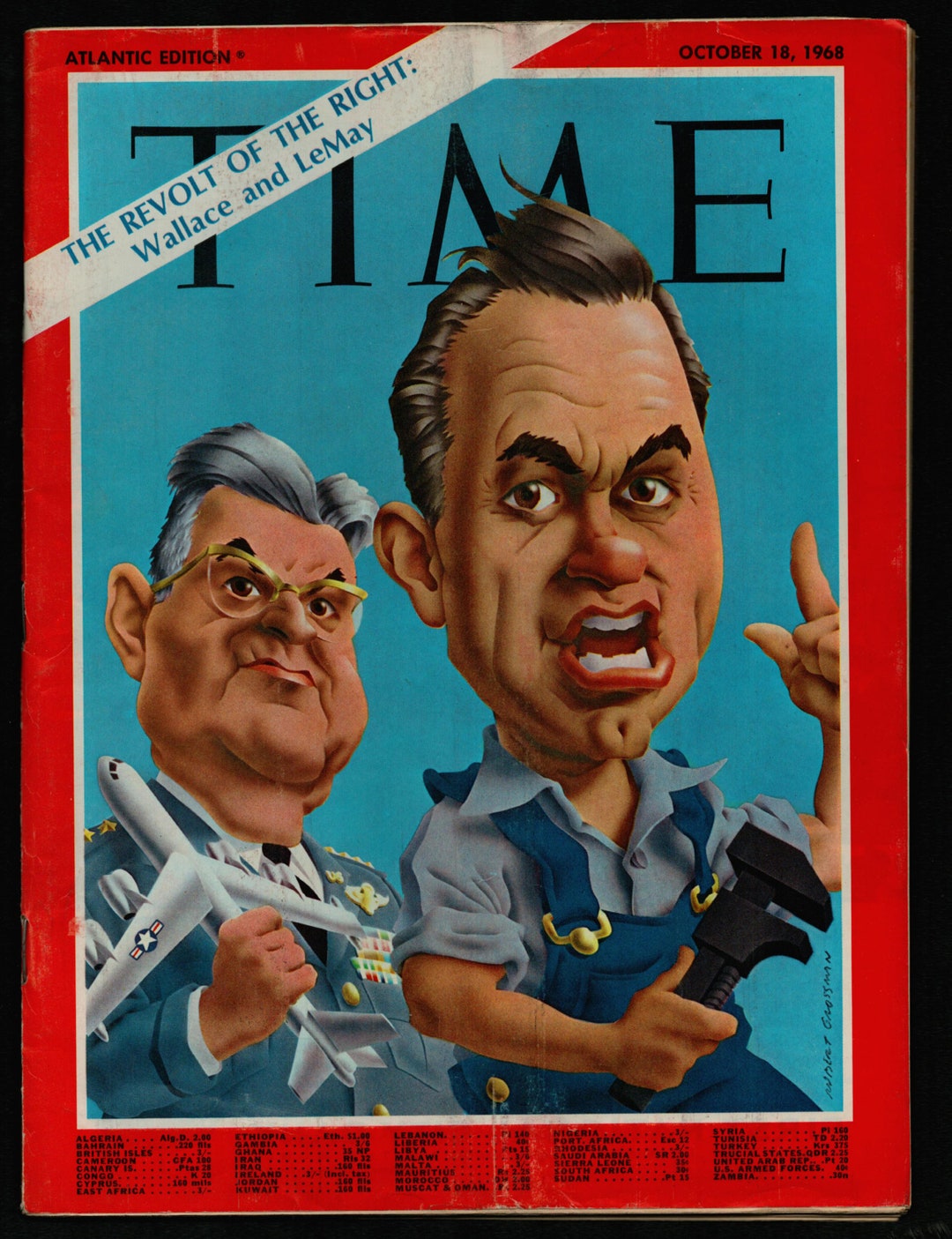 Time Oct 18 1968 Original Vintage Magazine George Wallace and Wallace ...