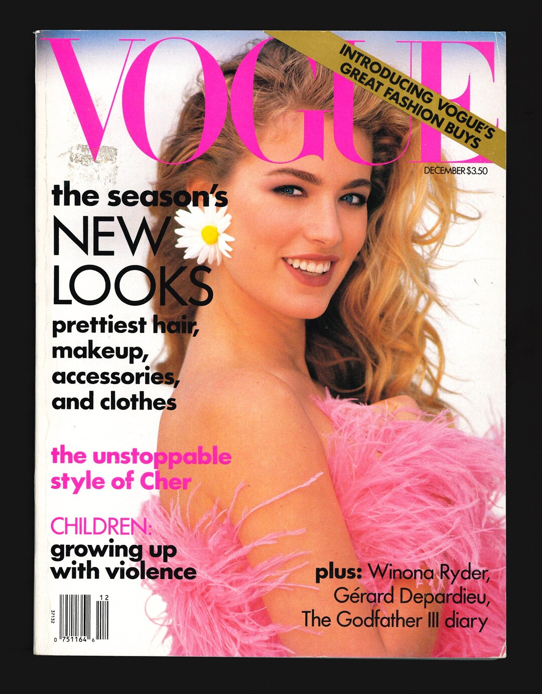Vogue US Dec 1990 Original Vintage Fashion Magazine Elaine Irwin - Etsy