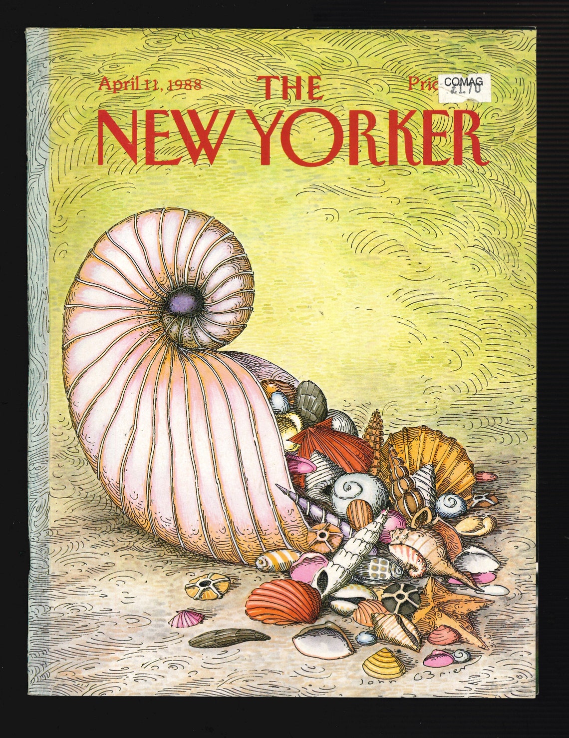 New Yorker Vintage Magazine April 11 1988 Sea Shells by James Lardner ...