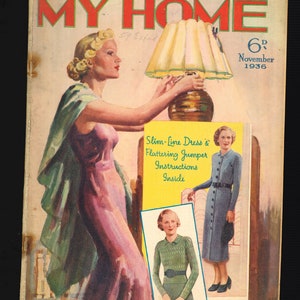 My Home Back Issues 1936 Original Vintage Women’s Magazine Knitting ...