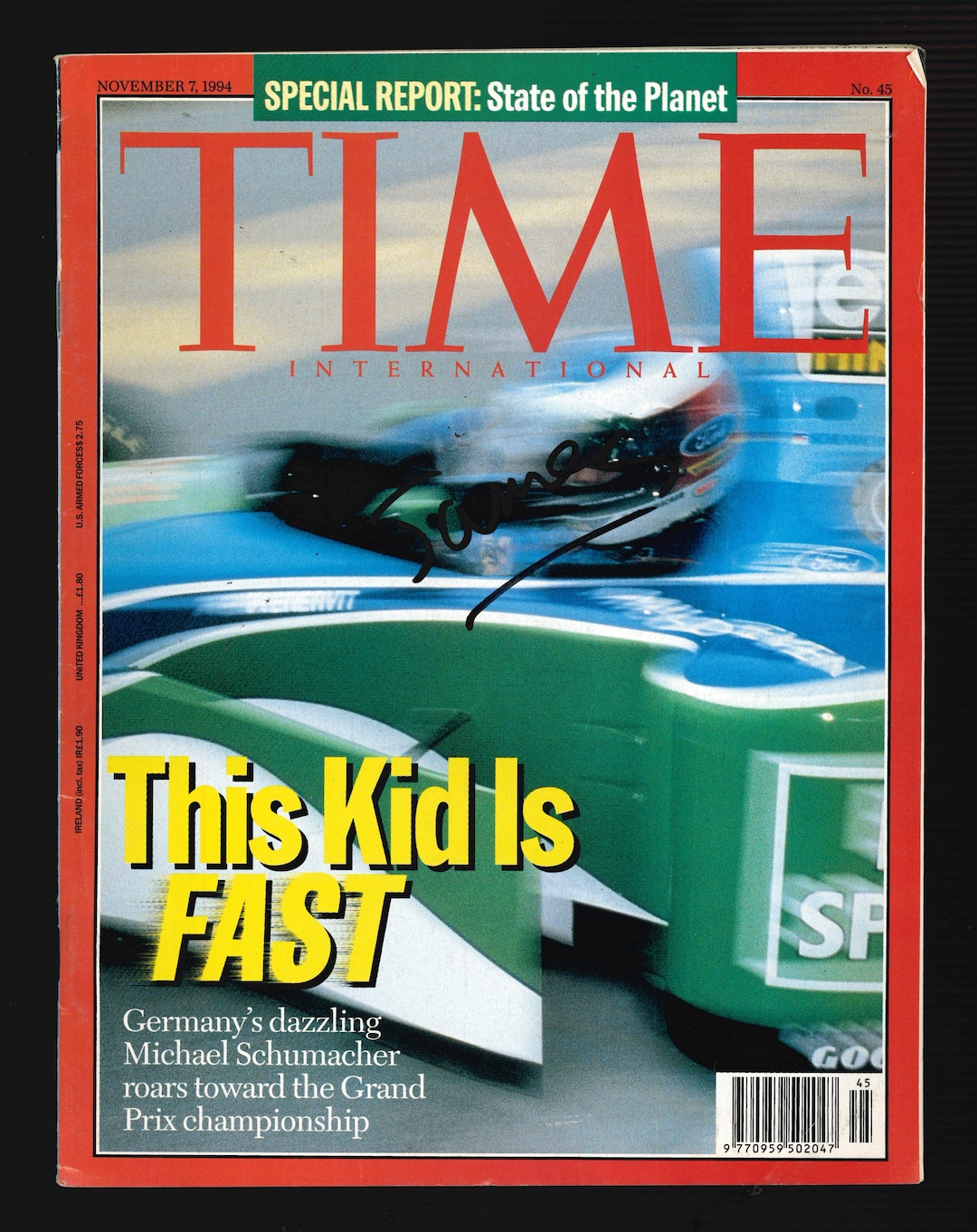 TIME NOV 7 1994 Vintage Magazine Michael Schumacher 30th - Etsy