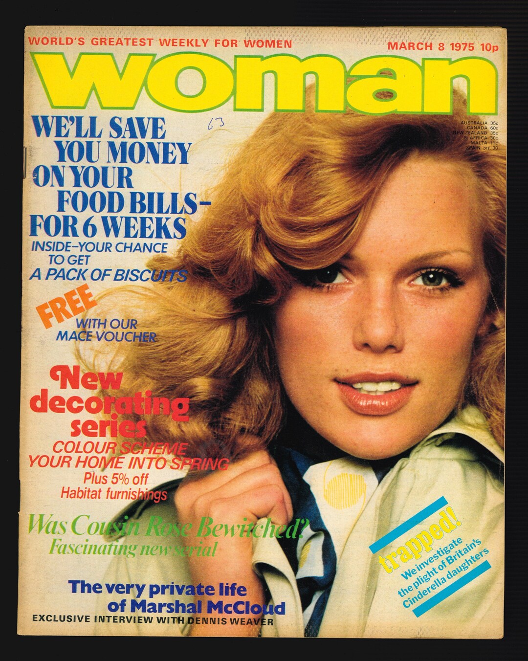 Woman Mar 8 1975 Vintage Magazine Fashion Beauty Cooking - Etsy