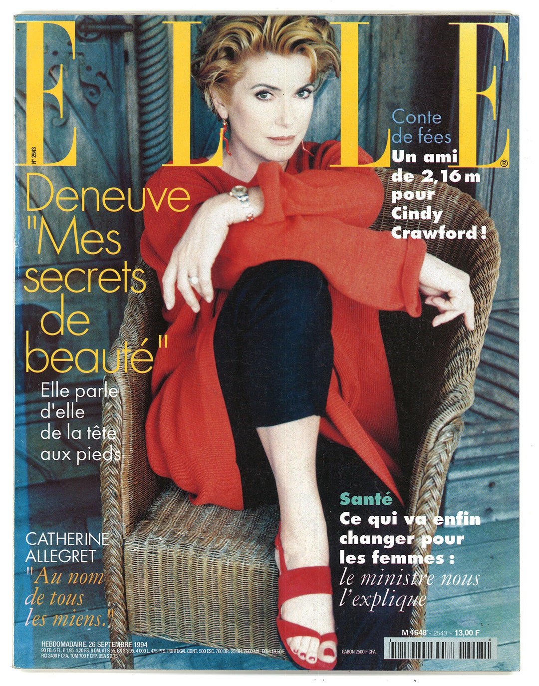 Elle French no 2543 26 de septiembre de 1994 Original Vintage Fashion ...