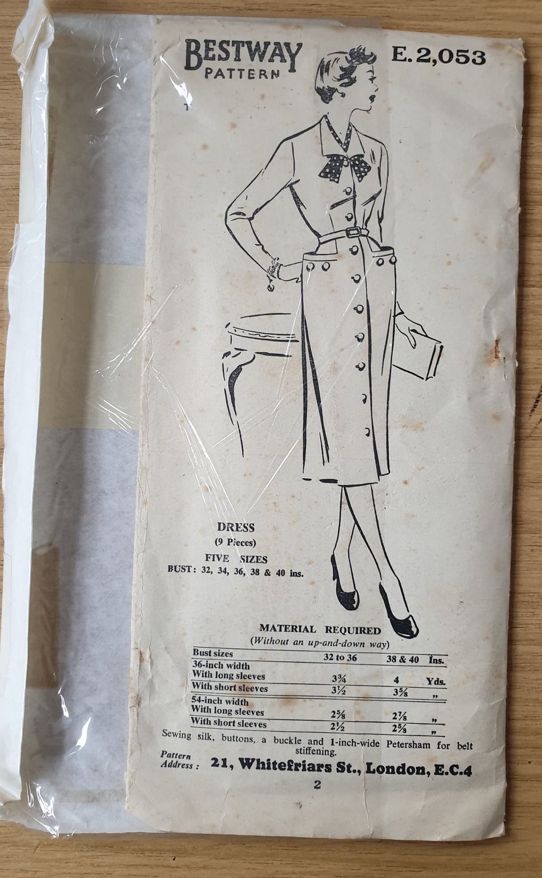 Bestway Pattern Early 1950's E 2,053 Dress Original Gift Present ...