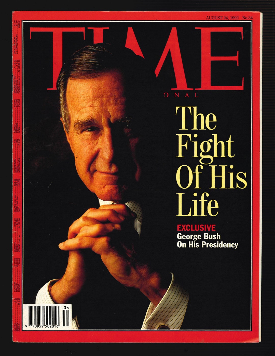 TIME AUG 24 1992 Vintage Magazine George Bush - Etsy