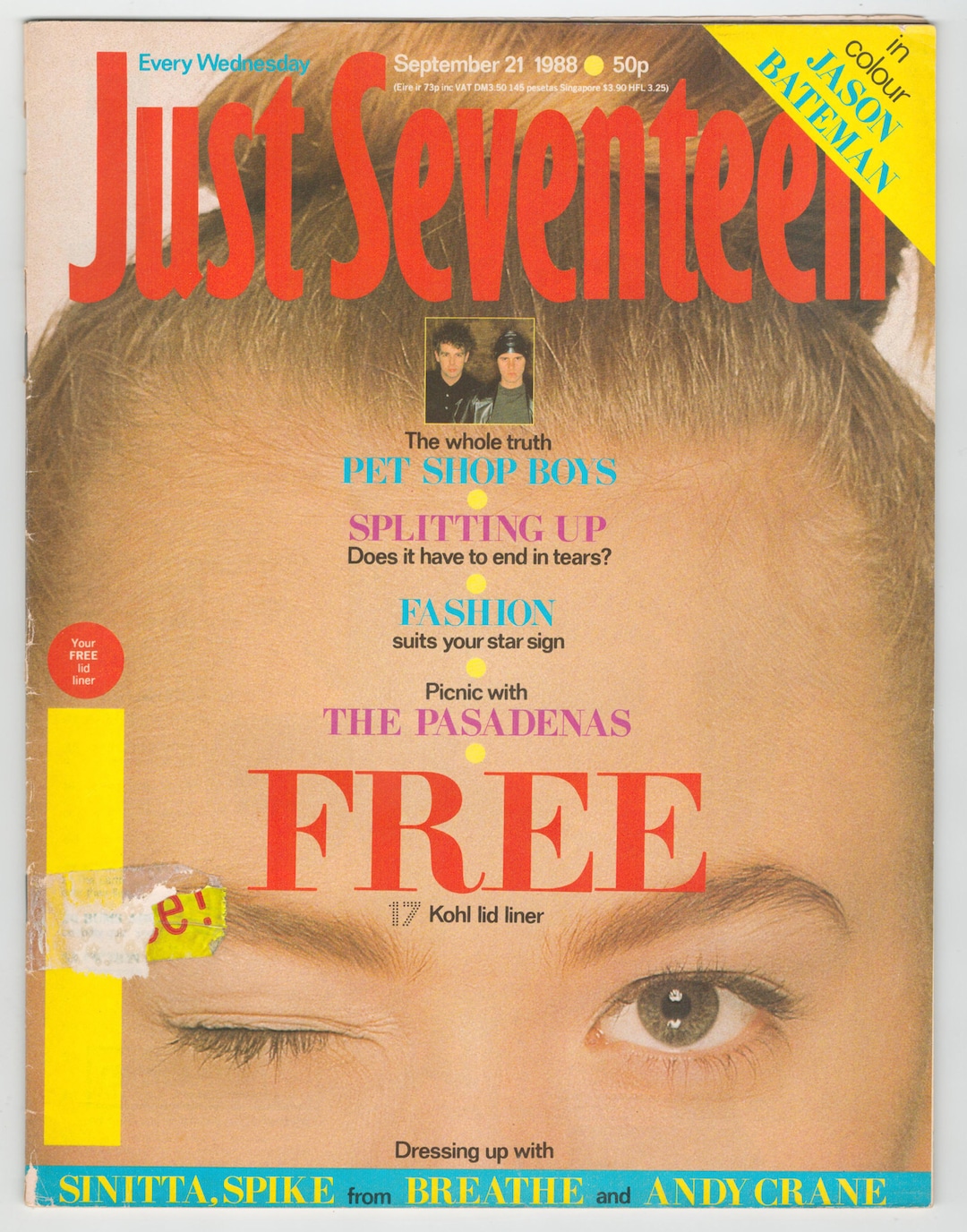 Just Seventeen Sept 21 1988 British Original Vintage Fortnightly ...